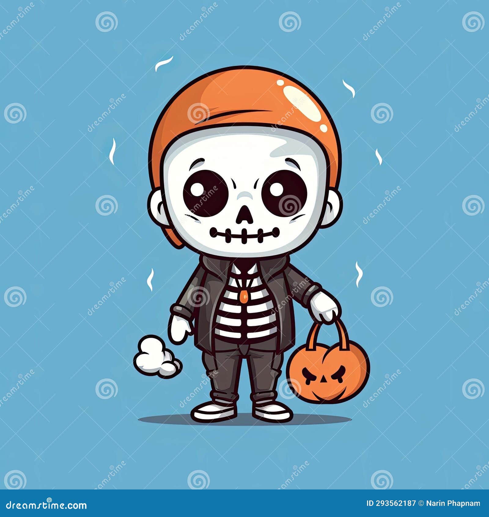 Ghost Skeleton Concept Halloween Day Stock Illustration - Illustration ...
