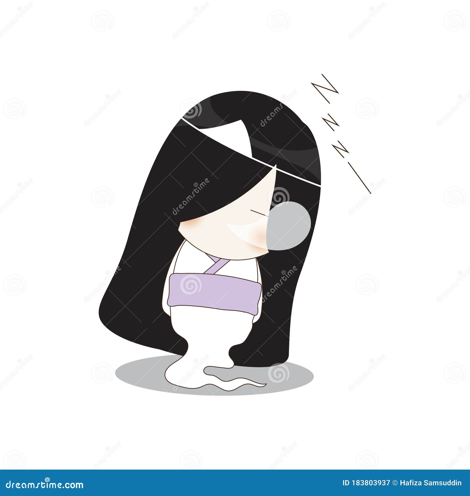 Ghost Sleeping. Vector Illustration Decorative Background Design Stock ...