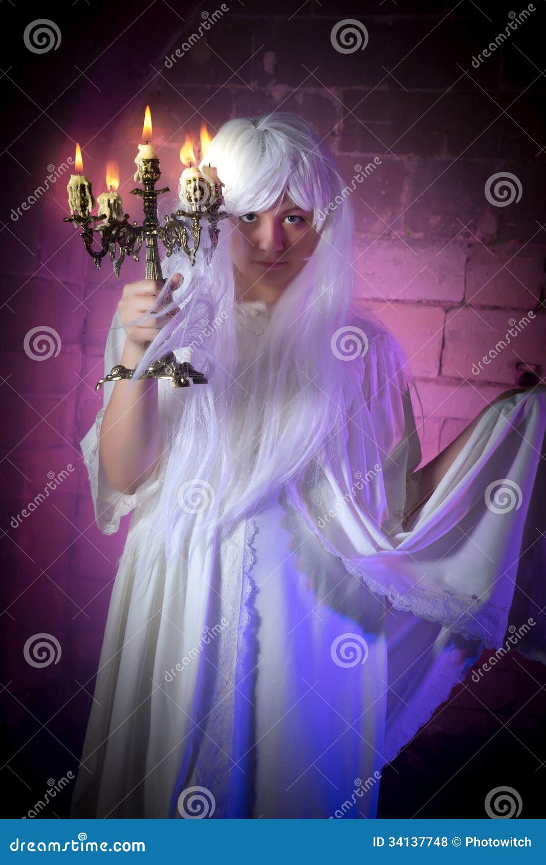 Ghost or sleepwalker stock photo. Image of candlestick - 34137748