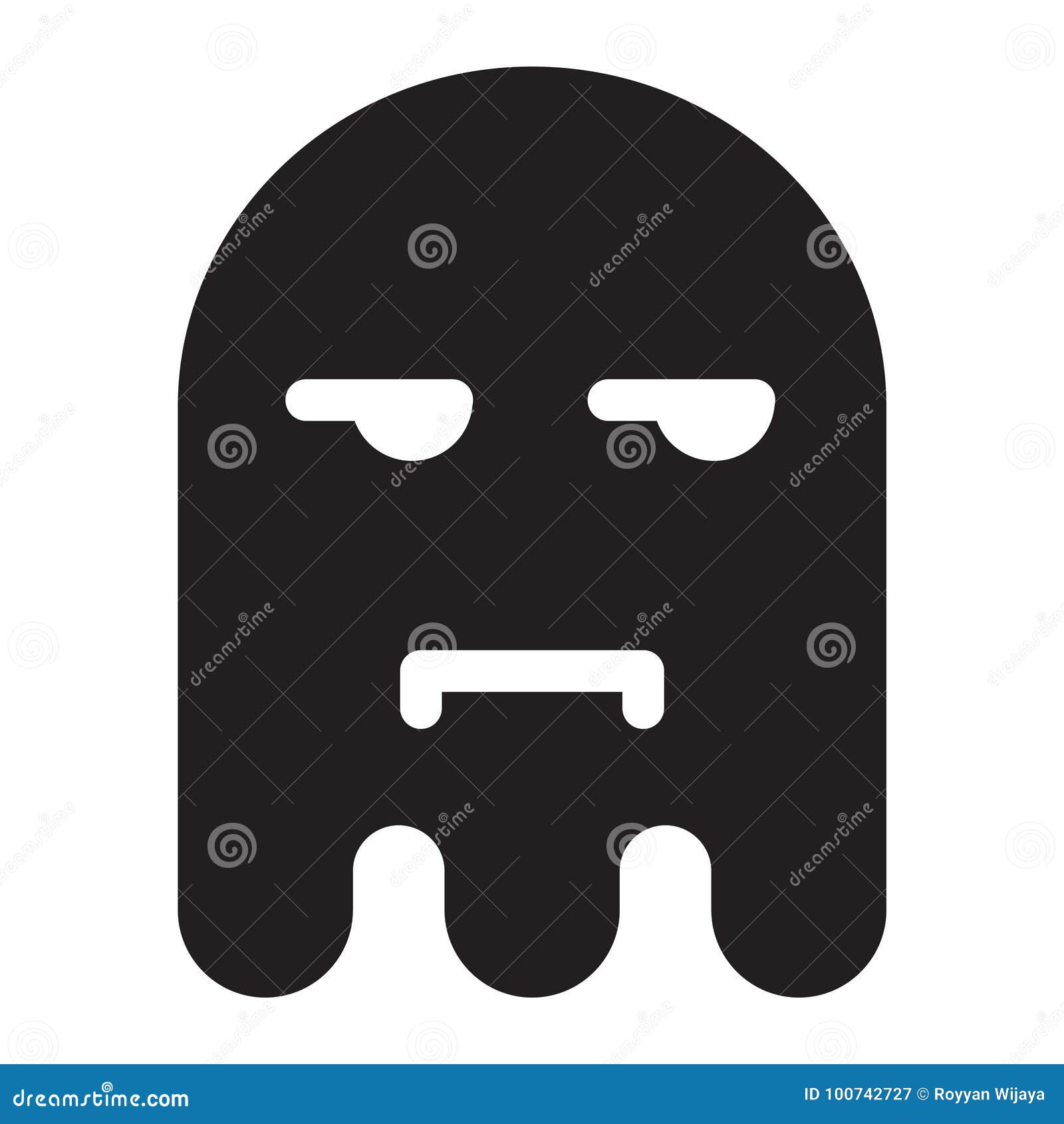 Ghost Smirk Teeth Face Cartoon Vector | CartoonDealer.com #100730407