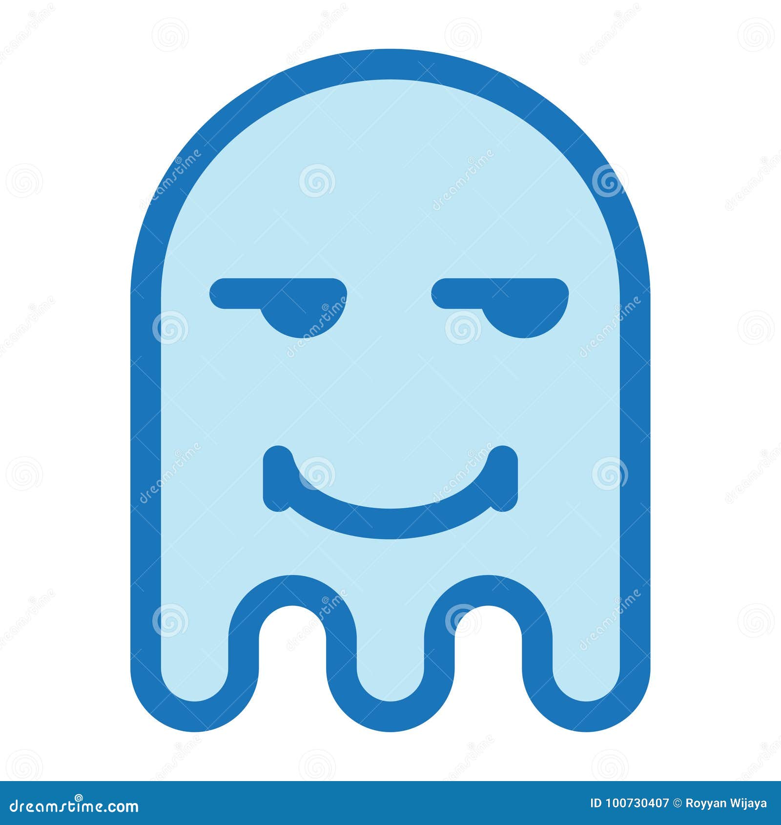 Ghost smirk teeth face stock vector. Illustration of design - 100730407