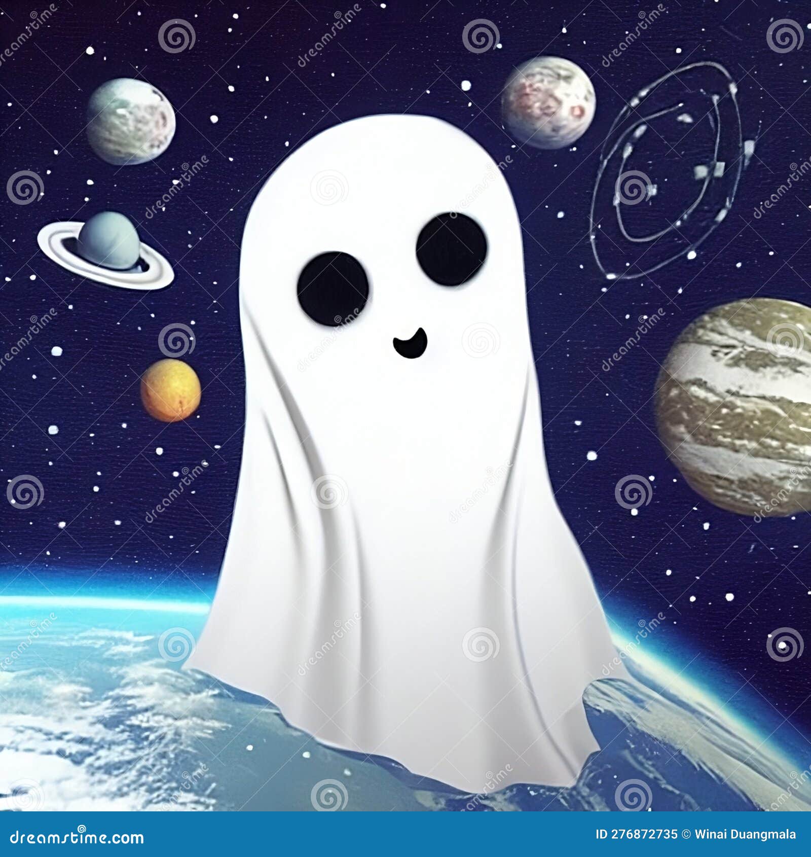 Ghost in Space stock illustration. Illustration of ghost - 276872735
