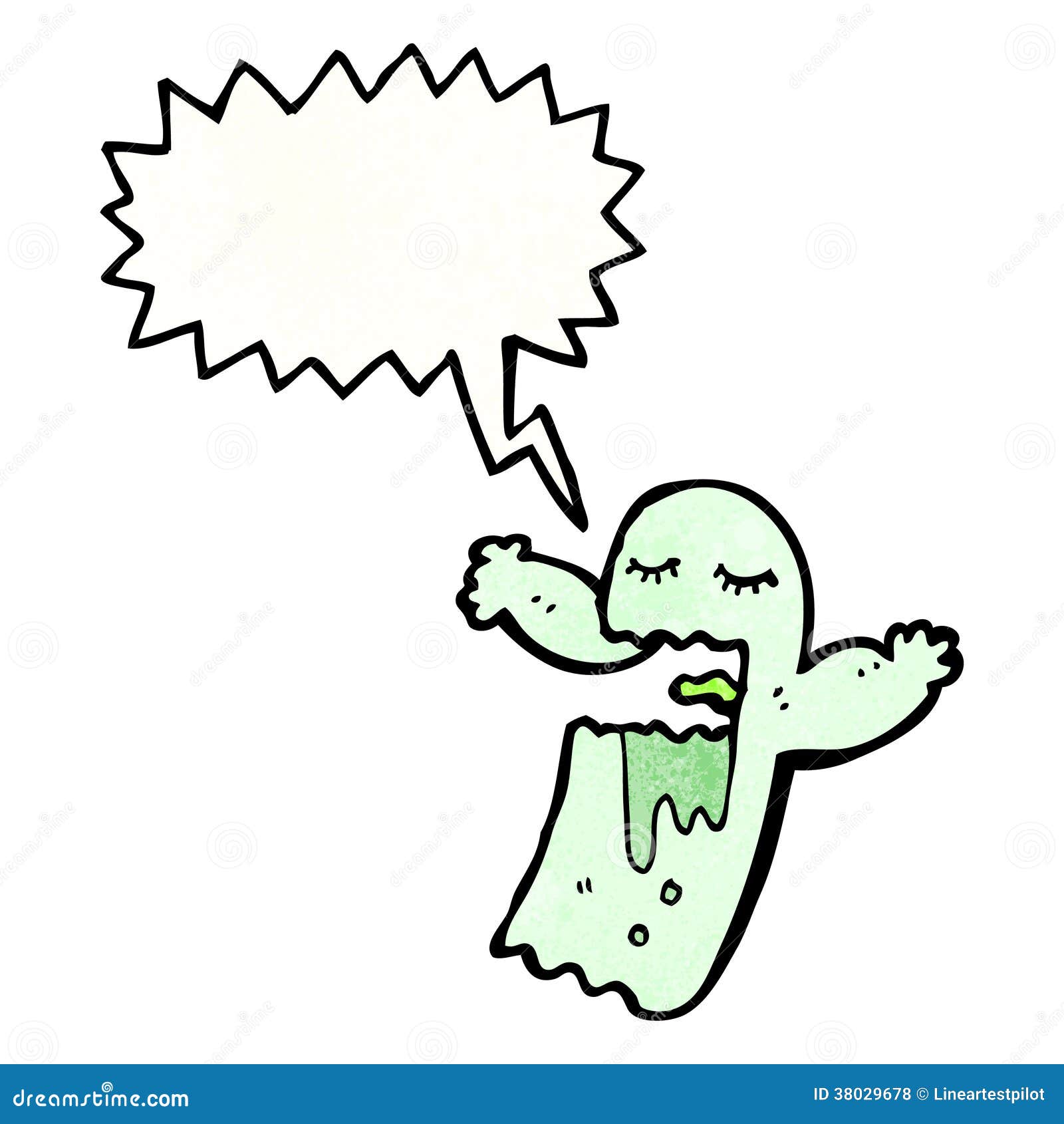 Ghost with speech bubble stock vector. Illustration of doodle - 38029678