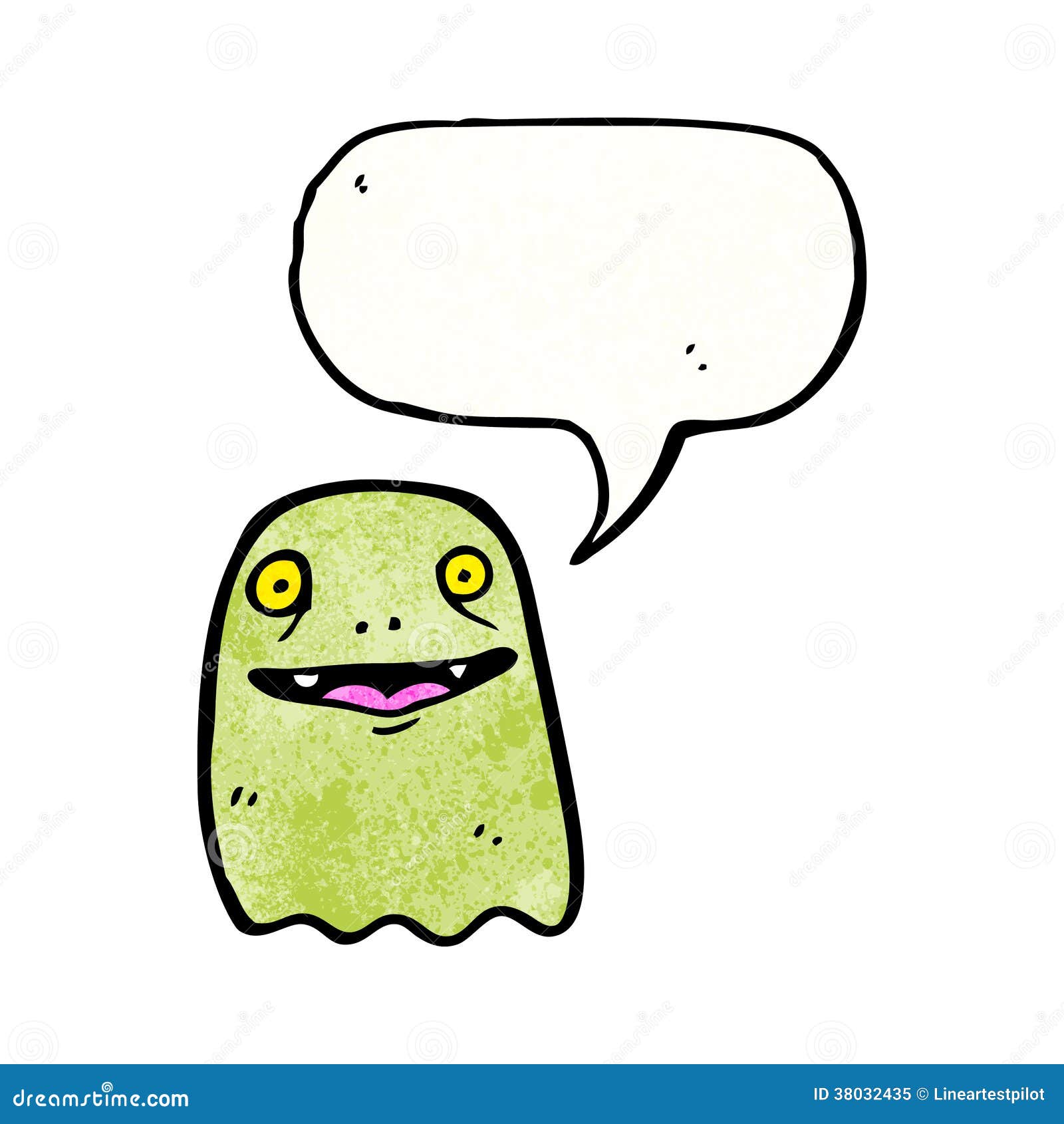Ghost with Speech Bubble Cartoon Stock Vector - Illustration of ...