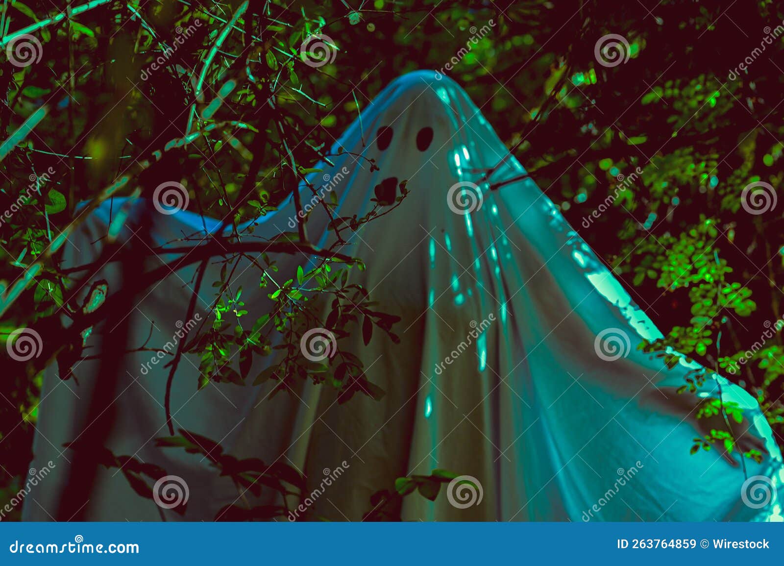 Ghost Standing in the Park in Autumn Stock Image - Image of countryside ...