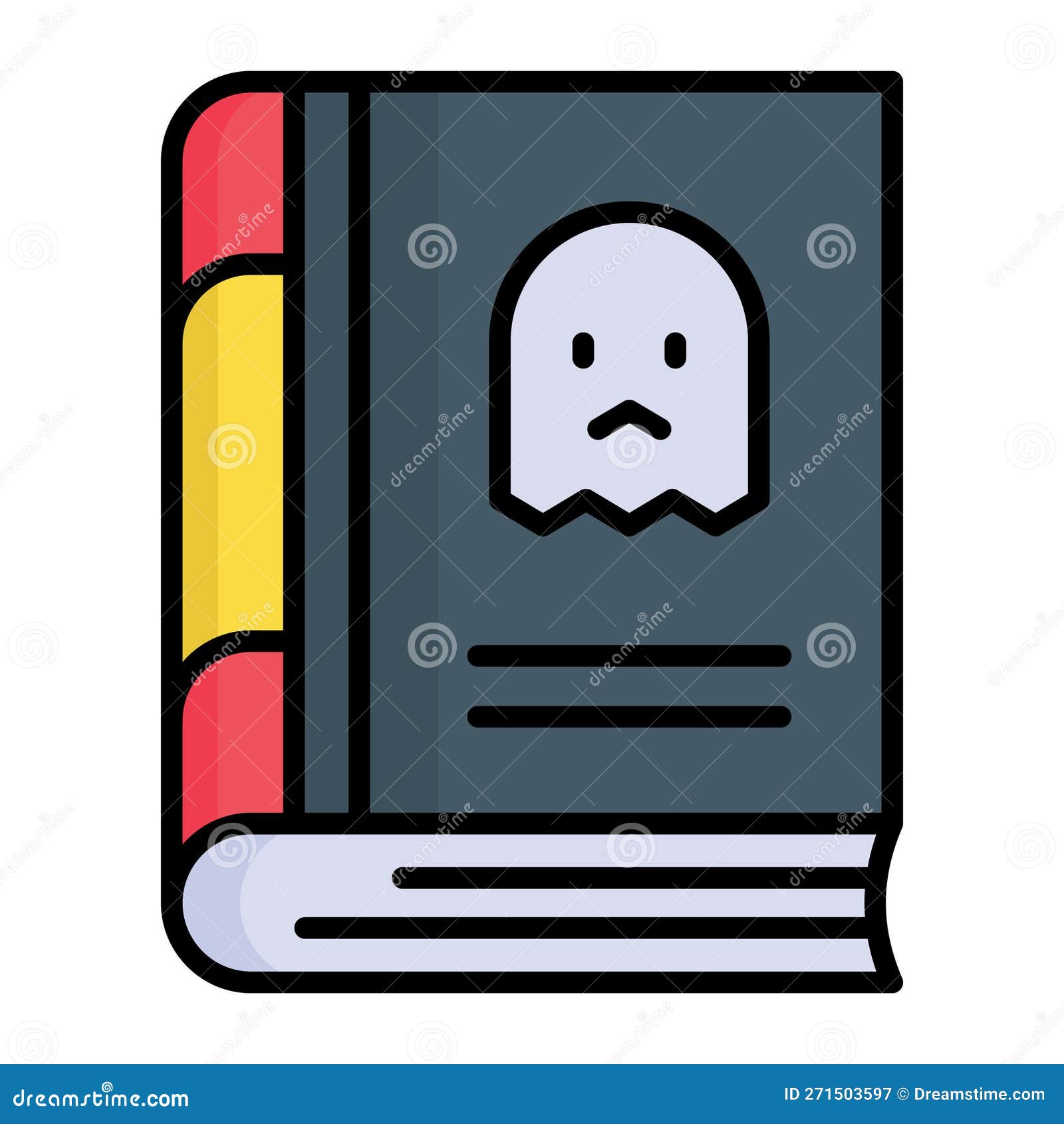 Ghost Symbol on Book Denoting Horror Book Vector, Modern Style Stock ...