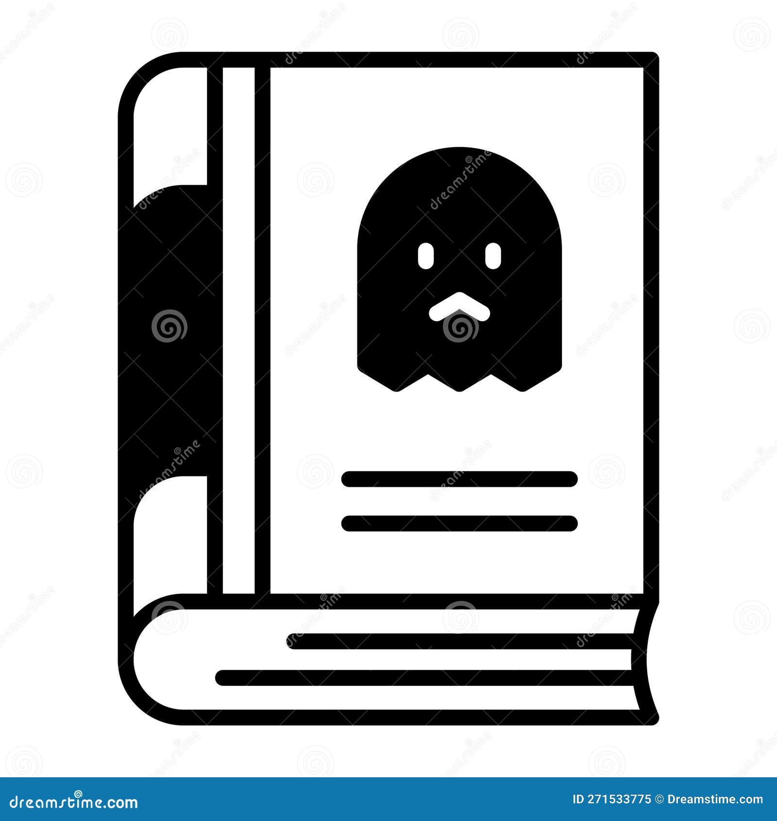 Ghost Symbol on Book Denoting Horror Book Vector, Modern Style Stock ...
