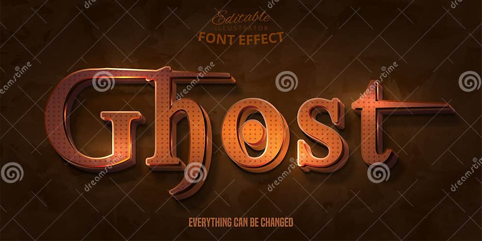Ghost Text, 3d Editable Font Effect Stock Vector - Illustration of ...