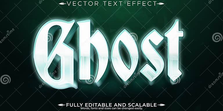 Ghost Text Effect, Editable Horror and Cartoon Text Style Stock Vector - Illustration of type ...