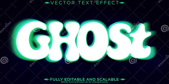 Ghost Text Effect, Editable Vintage and Scary Text Style Stock Vector ...