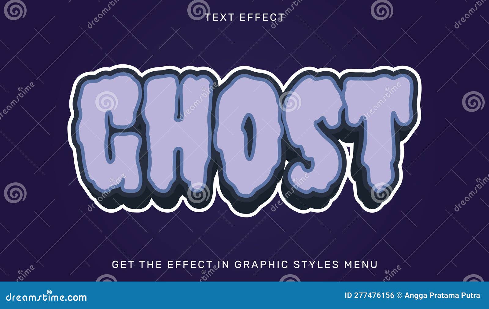 Ghost Text Effect Template in 3d Style Stock Vector - Illustration of ...