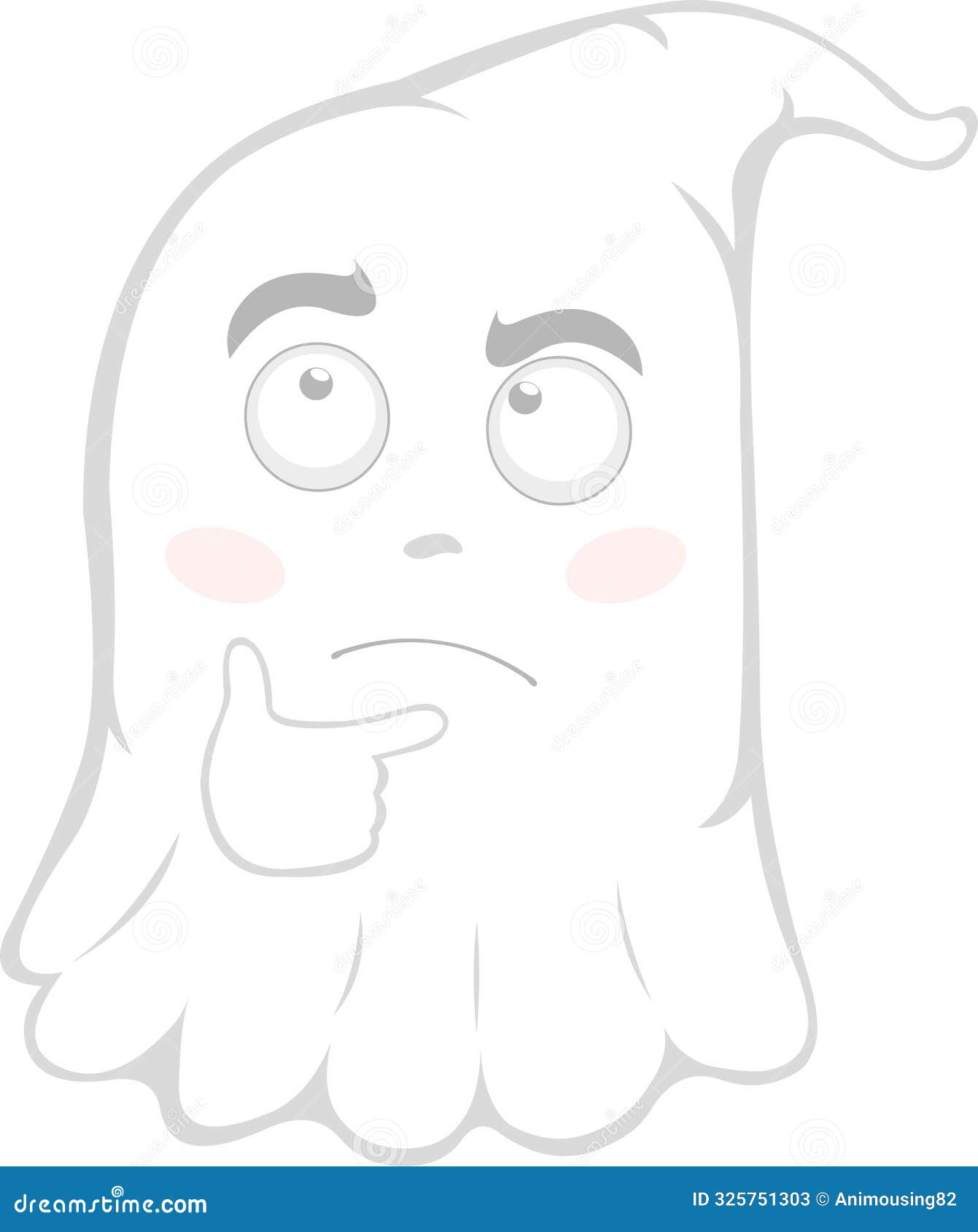 Ghost thinking stock vector. Illustration of confused - 325751303