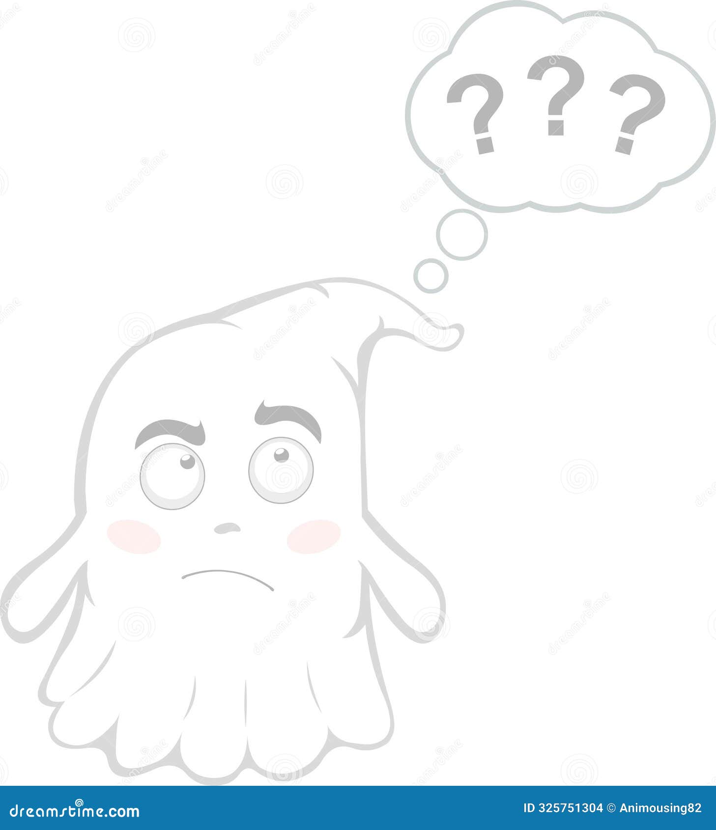 Ghost Thought Cloud Question Sign Stock Vector - Illustration of ...