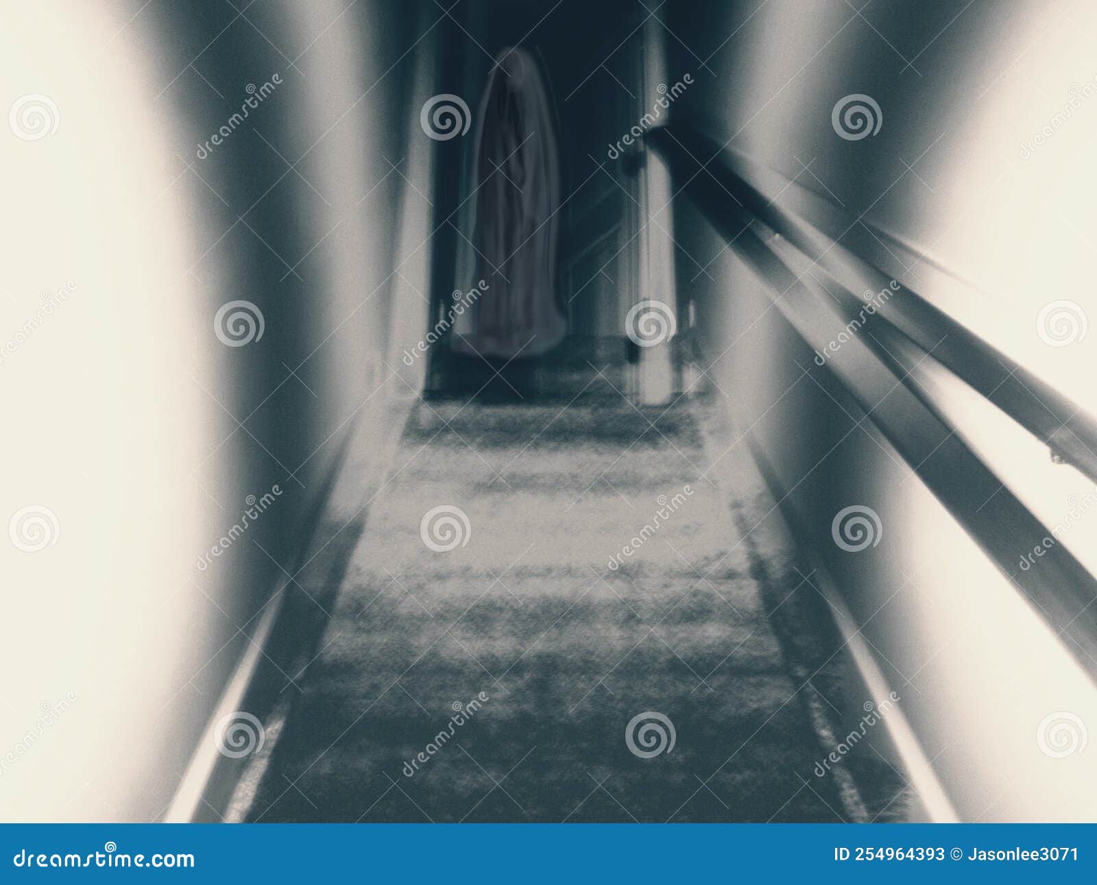 Ghost at the Top of the Stairs Stock Illustration - Illustration of ...