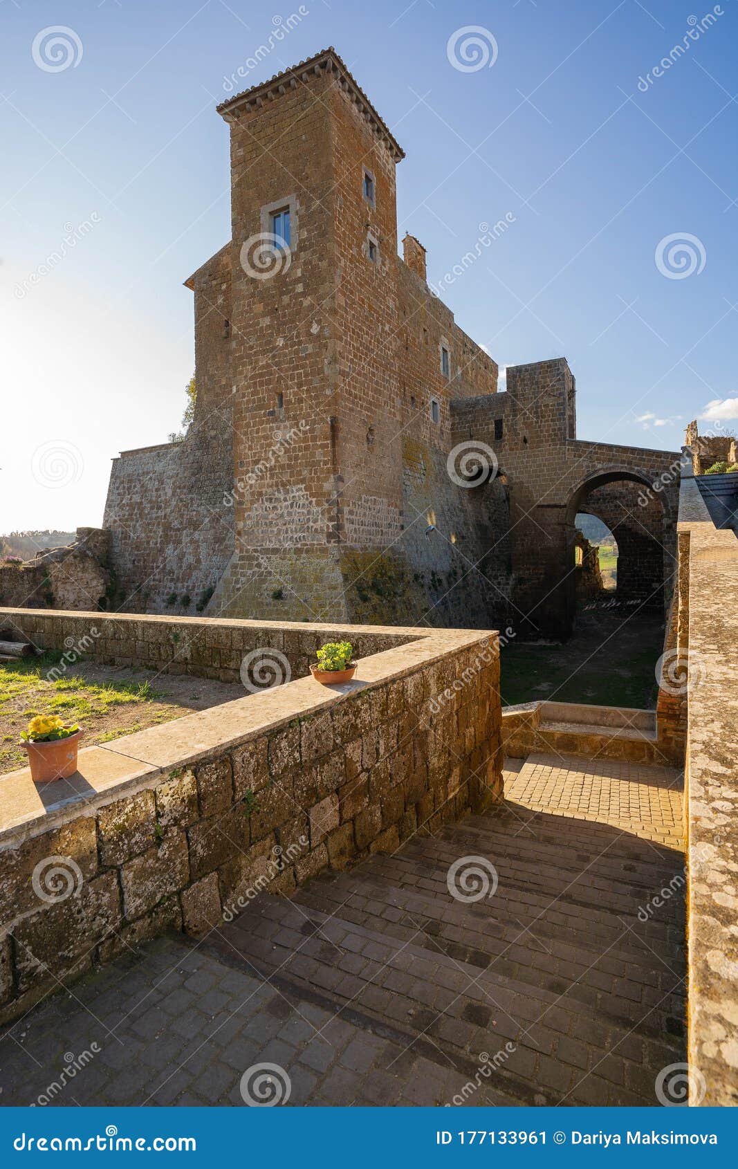 Ghost Town of Celleno at Sunset in Lazio in Italy Stock Image - Image ...