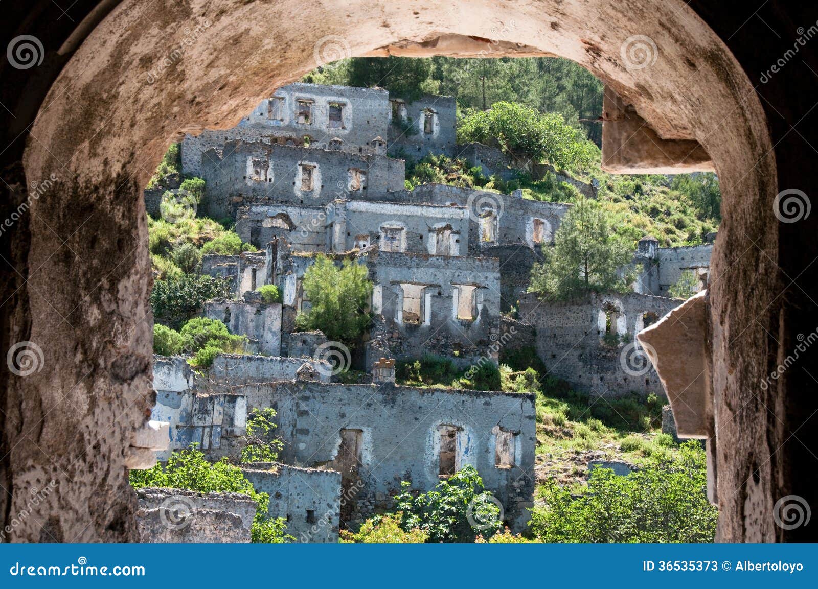 Ghost Town of Kayakoy (Turkey) Stock Image - Image of disowned, scape ...