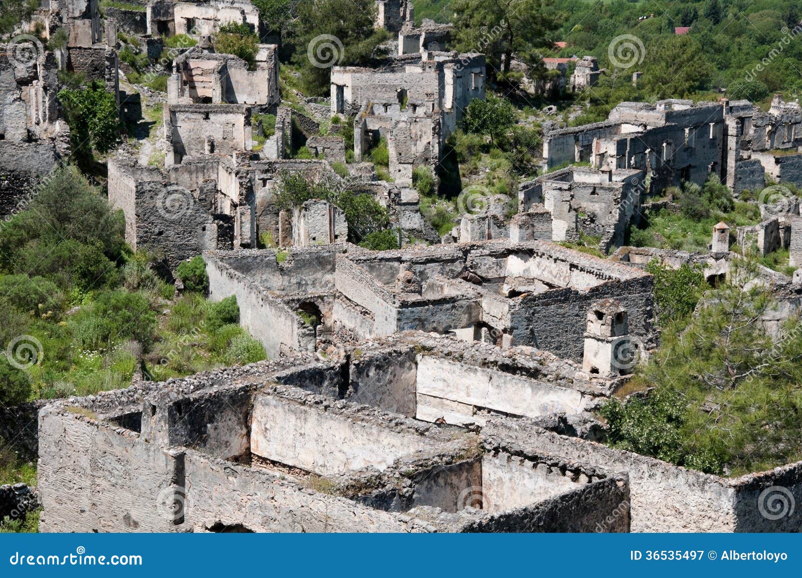 Ghost Town of Kayakoy (Turkey) Stock Image - Image of decline, decay ...