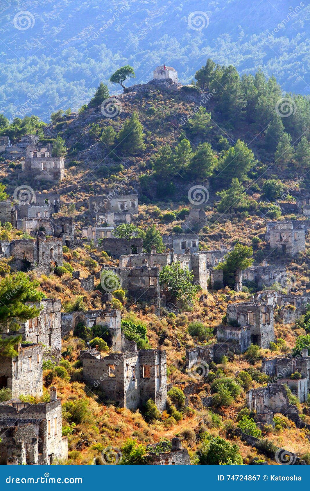Ghost Town of Kayakoy, Turkey Stock Image - Image of crumbling ...