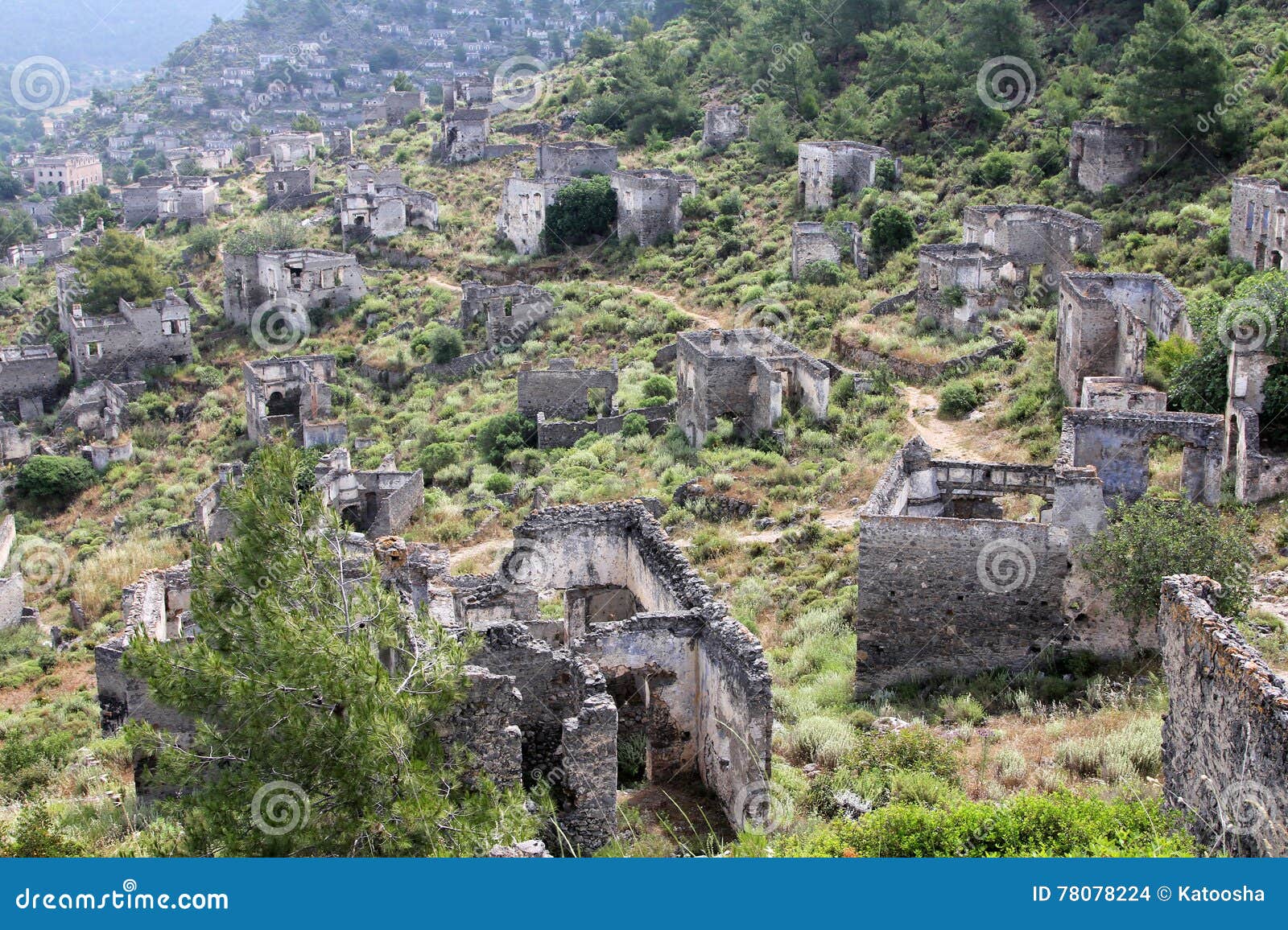Ghost Town of Kayakoy Turkey Stock Photo - Image of greek, abandoned ...