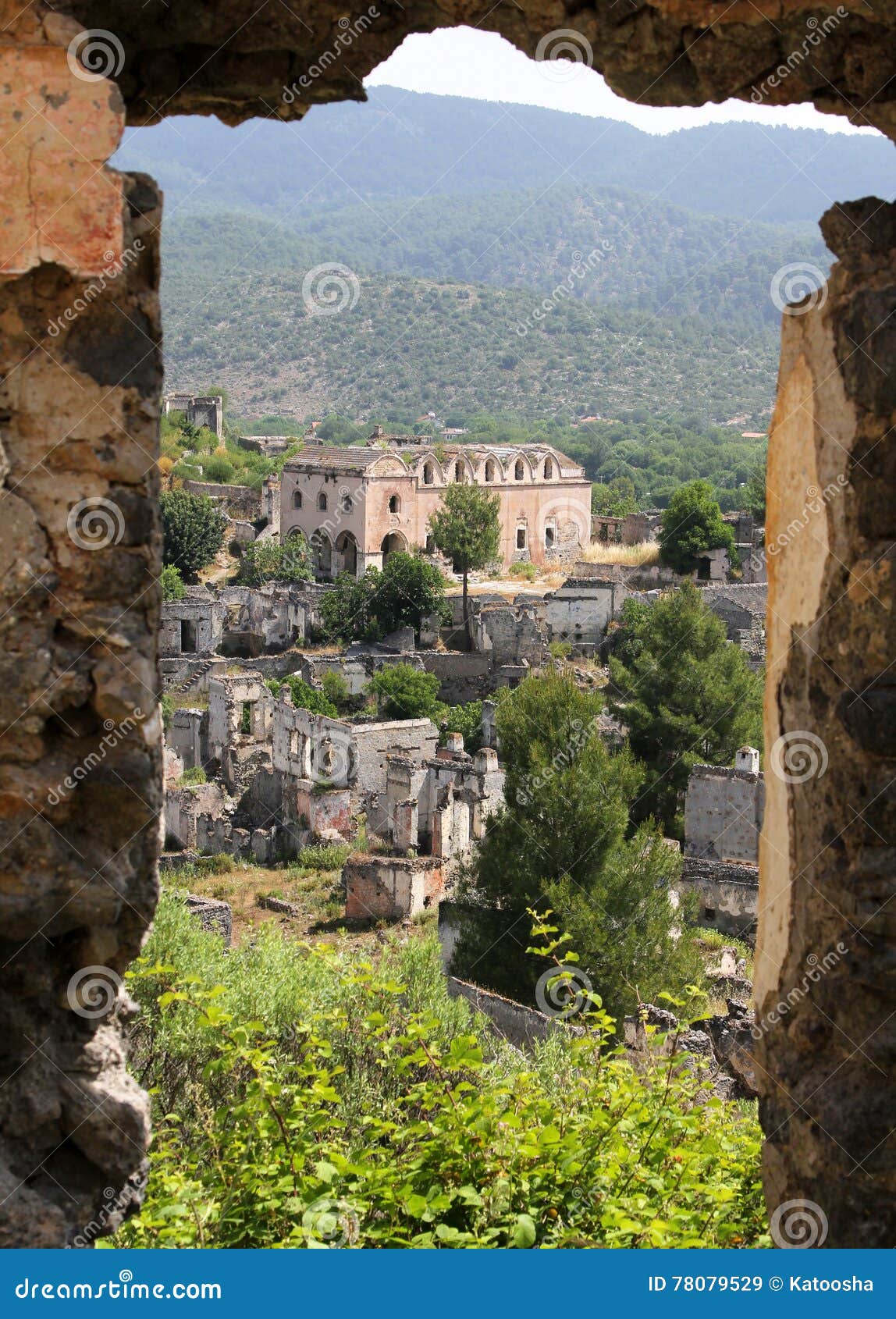 Ghost Town of Kayakoy Turkey Stock Image - Image of landmark ...