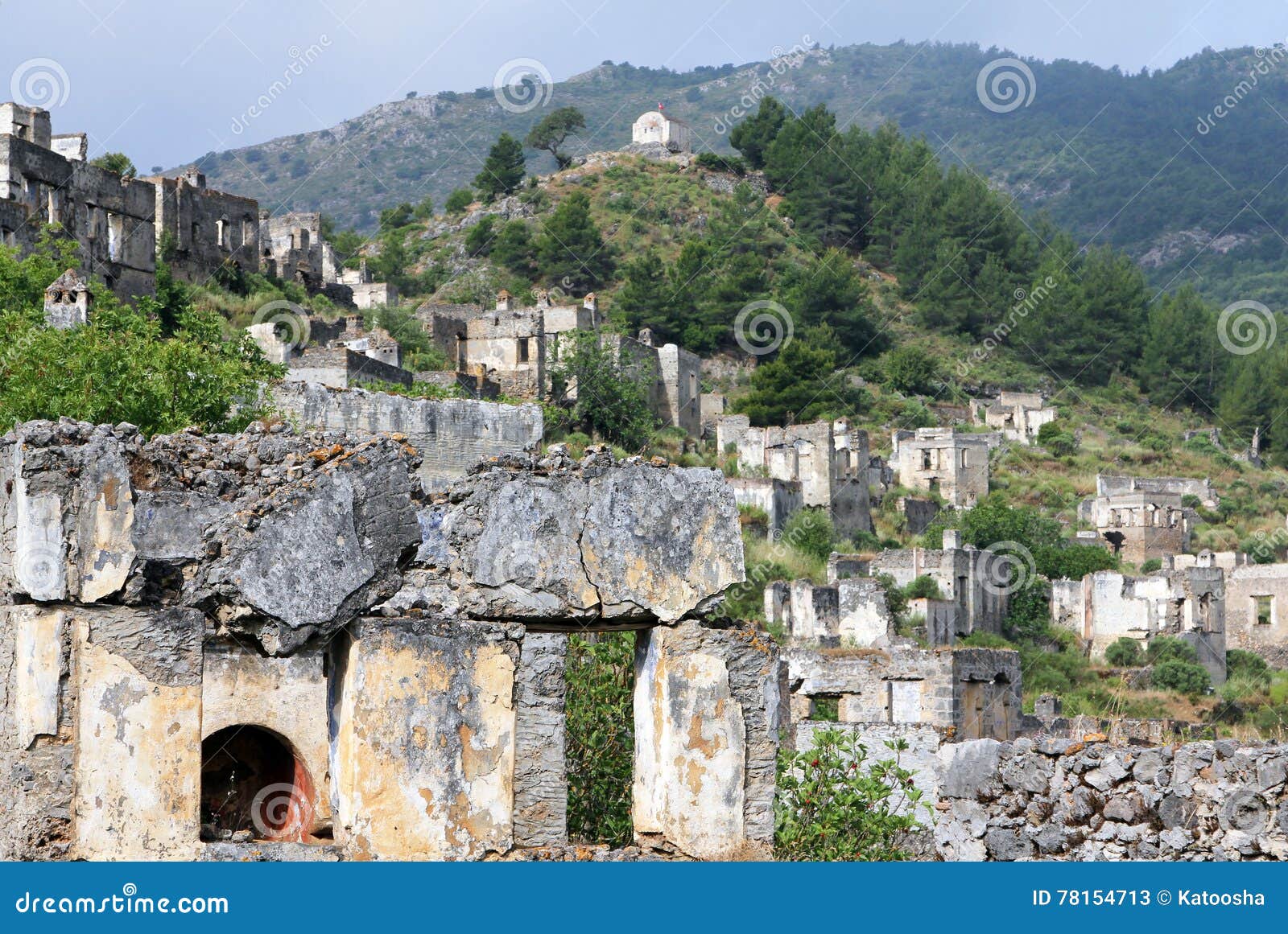 Ghost Town of Kayakoy Turkey Stock Image - Image of landscape, dwelling ...