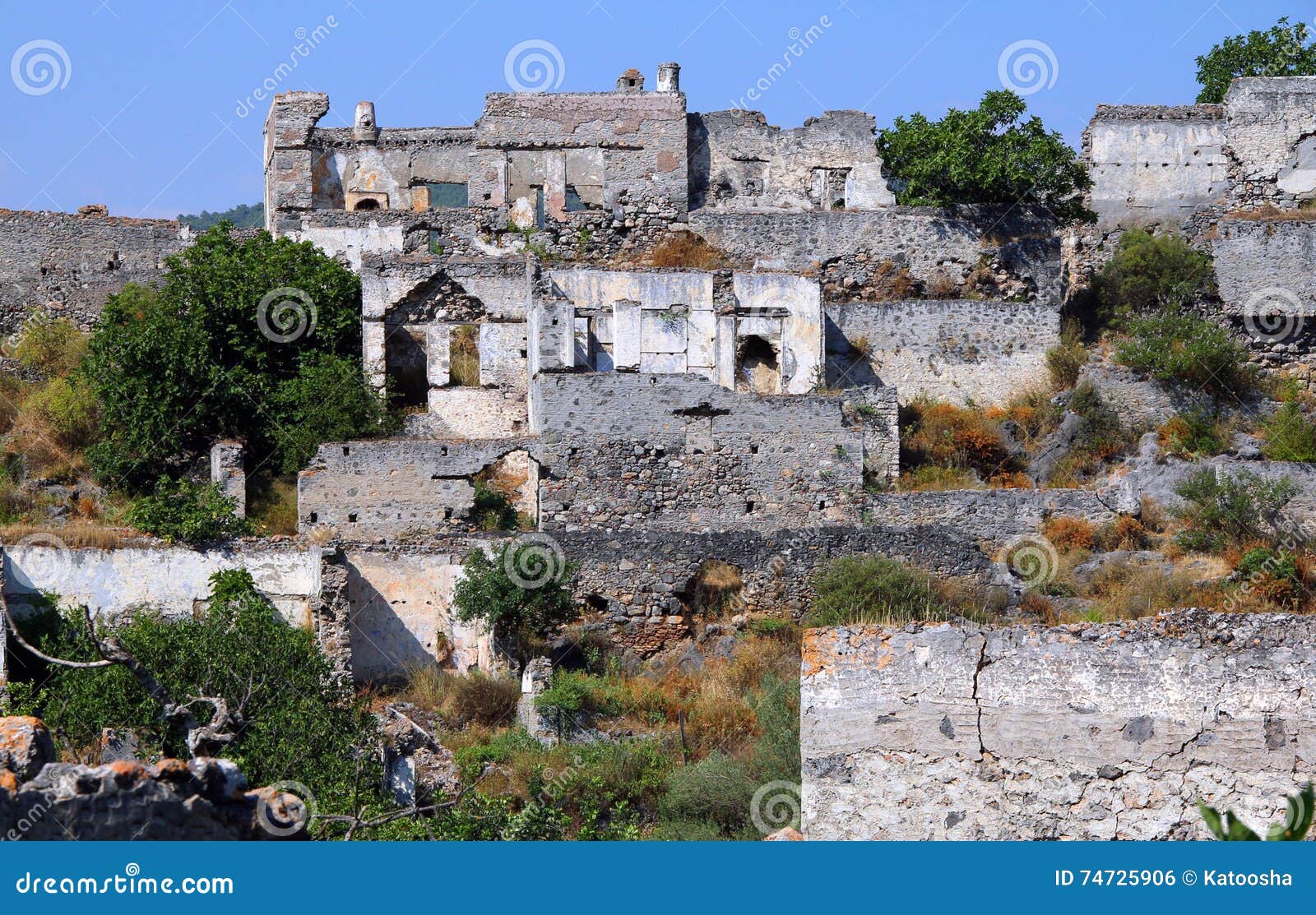 Ghost Town of Kayakoy (Turkey) Stock Photo - Image of abandoned ...