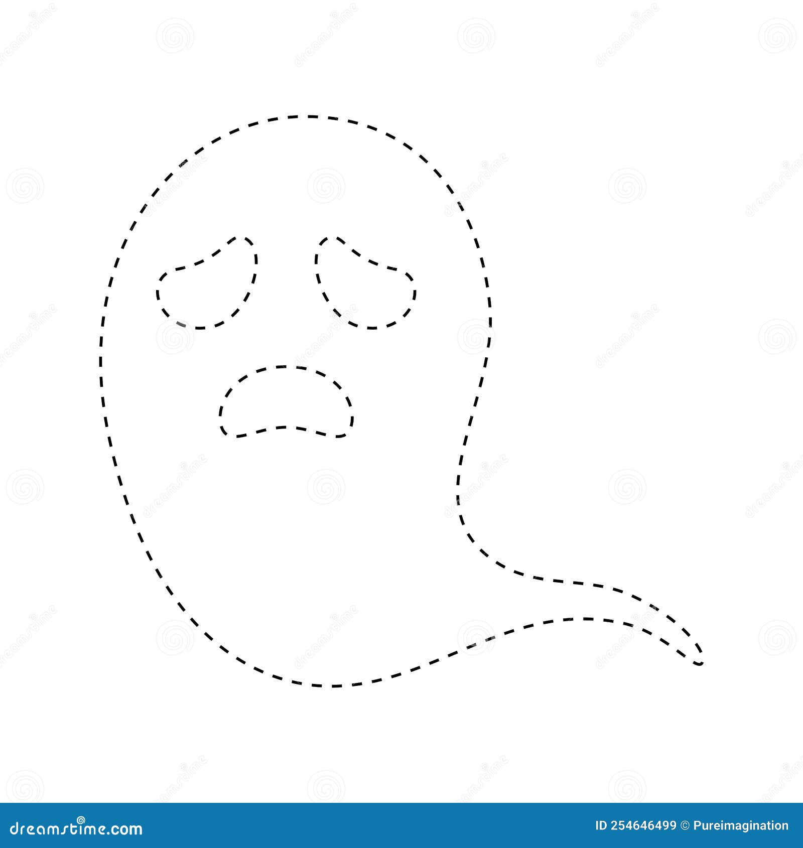 Ghost Tracing Worksheet for Kids Stock Vector - Illustration of ...