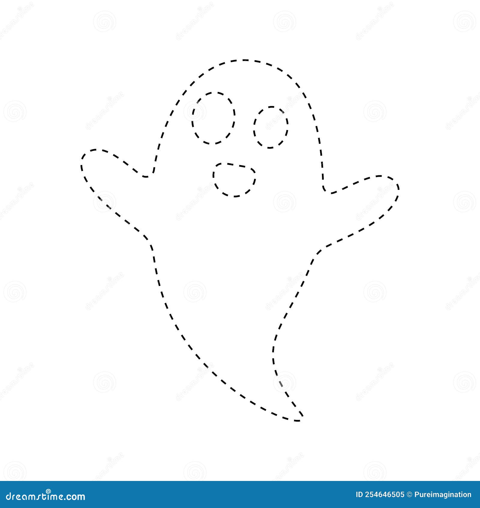 Ghost Tracing Worksheet for Kids Stock Vector - Illustration of ...