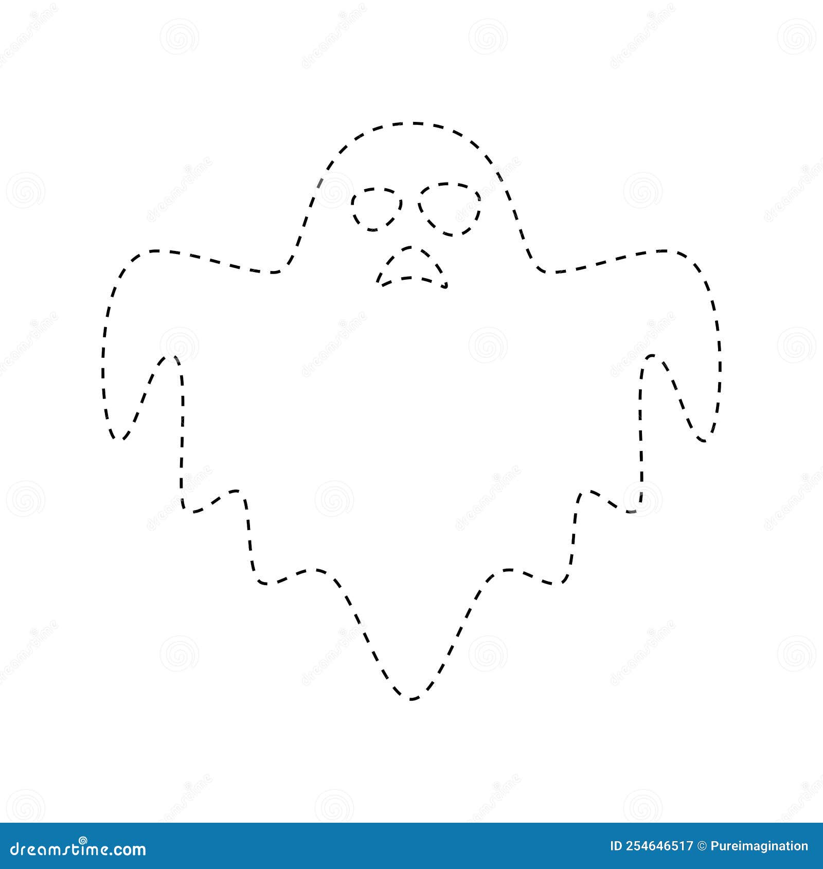 Ghost Tracing Worksheet for Kids Stock Vector - Illustration of evil ...