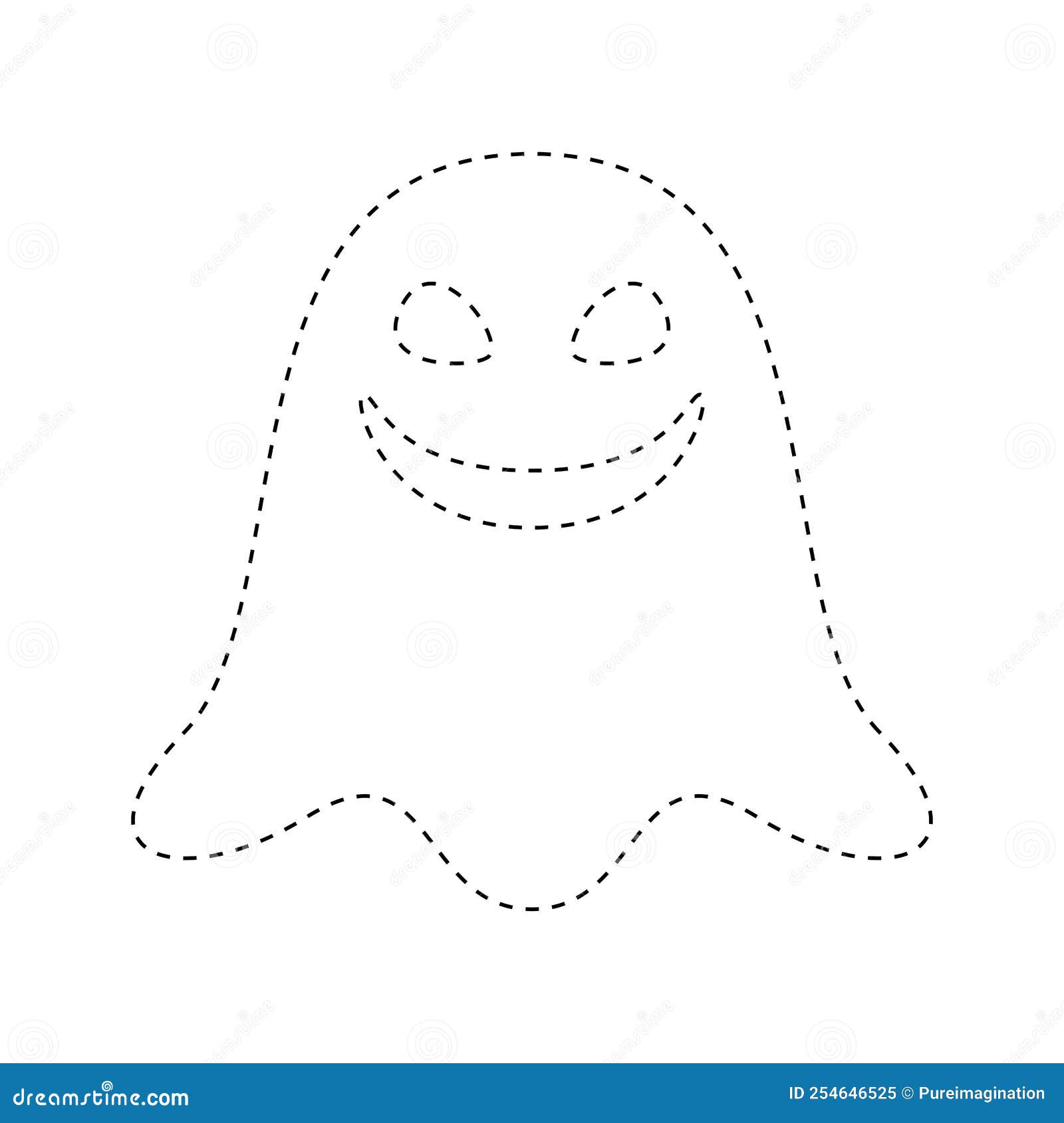 Ghost Tracing Worksheet for Kids Stock Vector - Illustration of ...