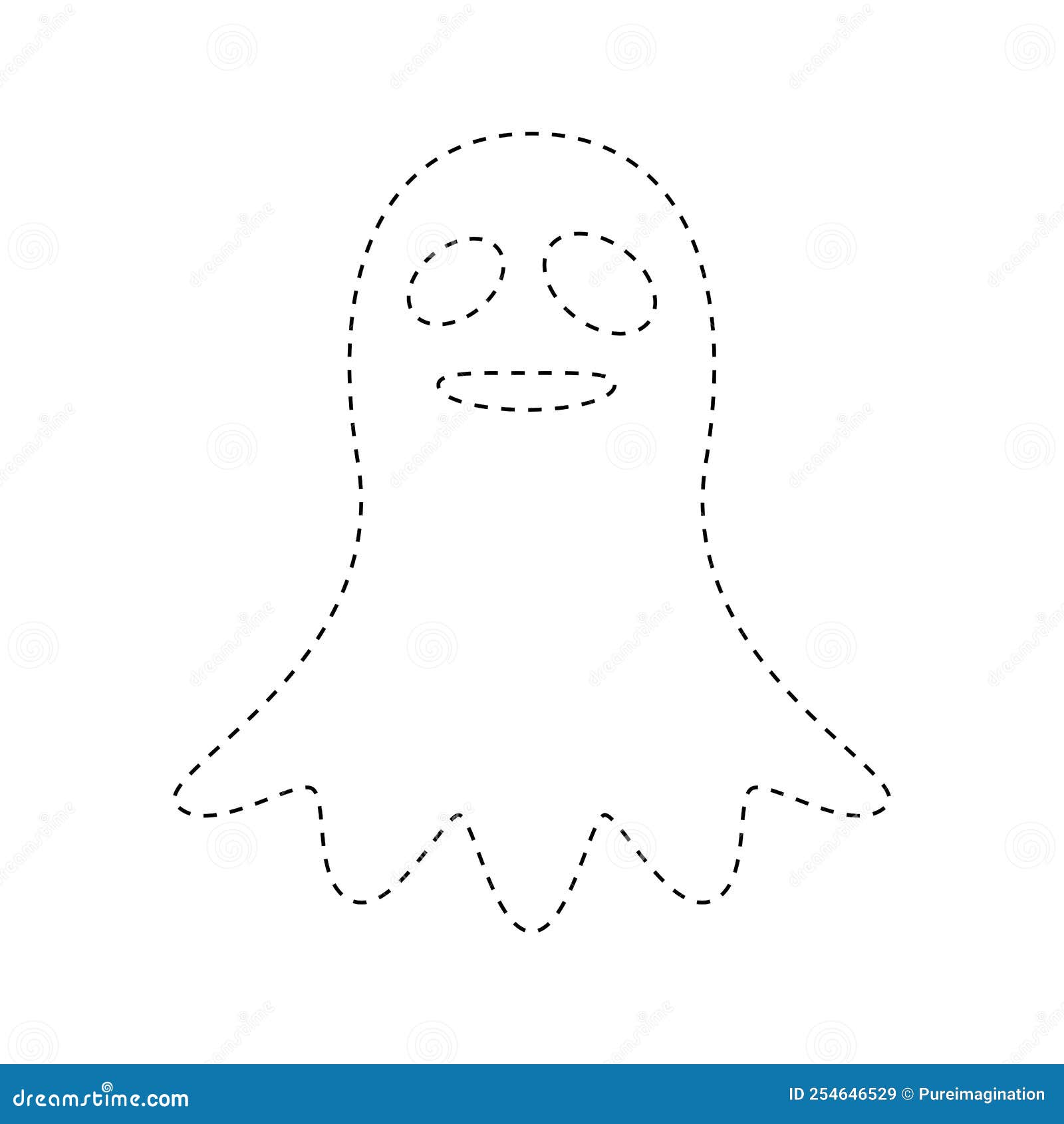 Ghost Tracing Worksheet for Kids Stock Vector - Illustration of ...