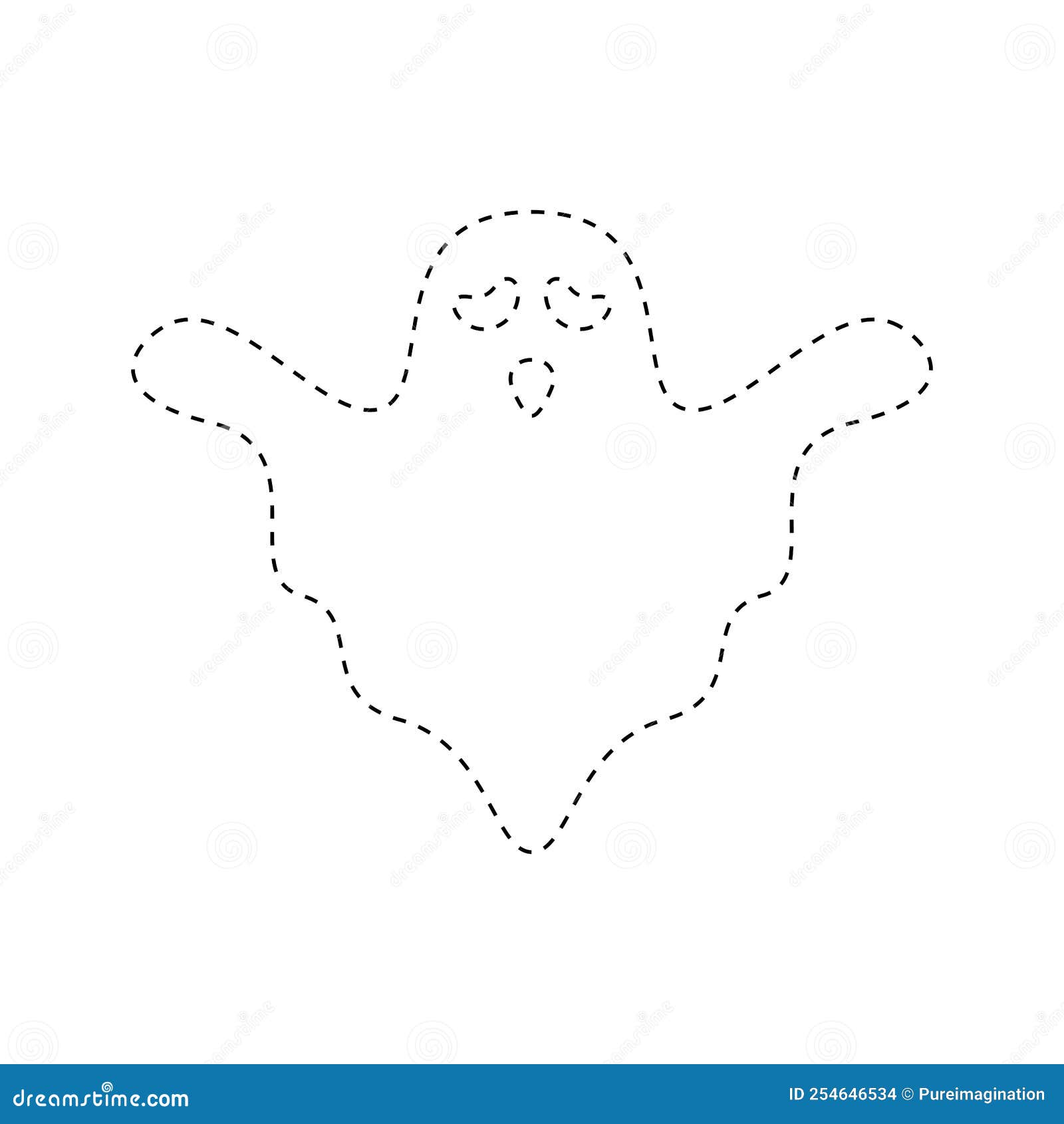 Ghost Tracing Worksheet for Kids Stock Vector - Illustration of ...