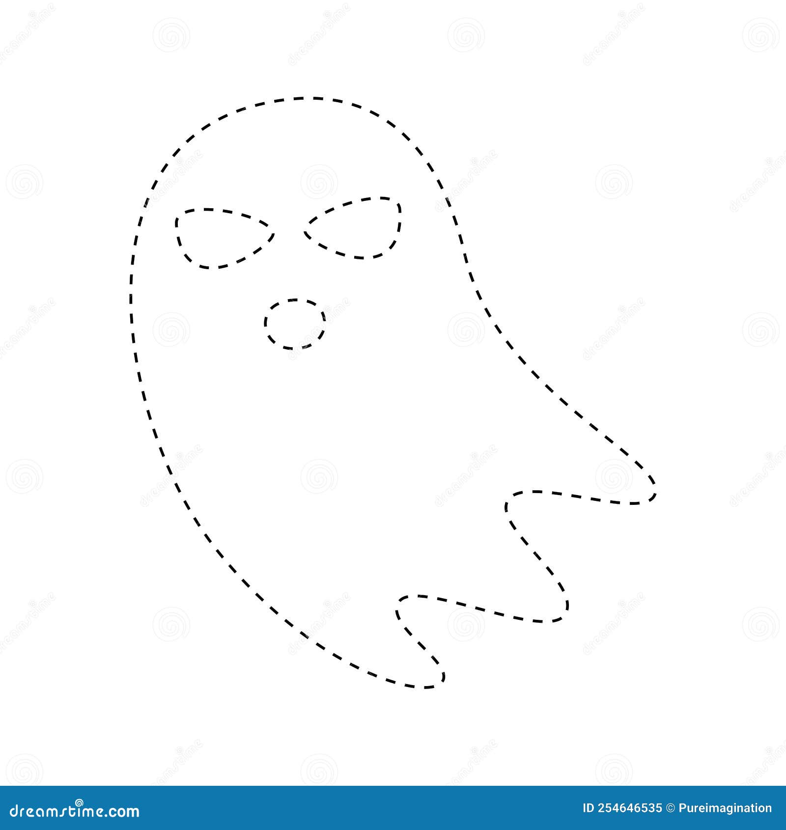 Ghost Tracing Worksheet for Kids Stock Vector - Illustration of fear ...