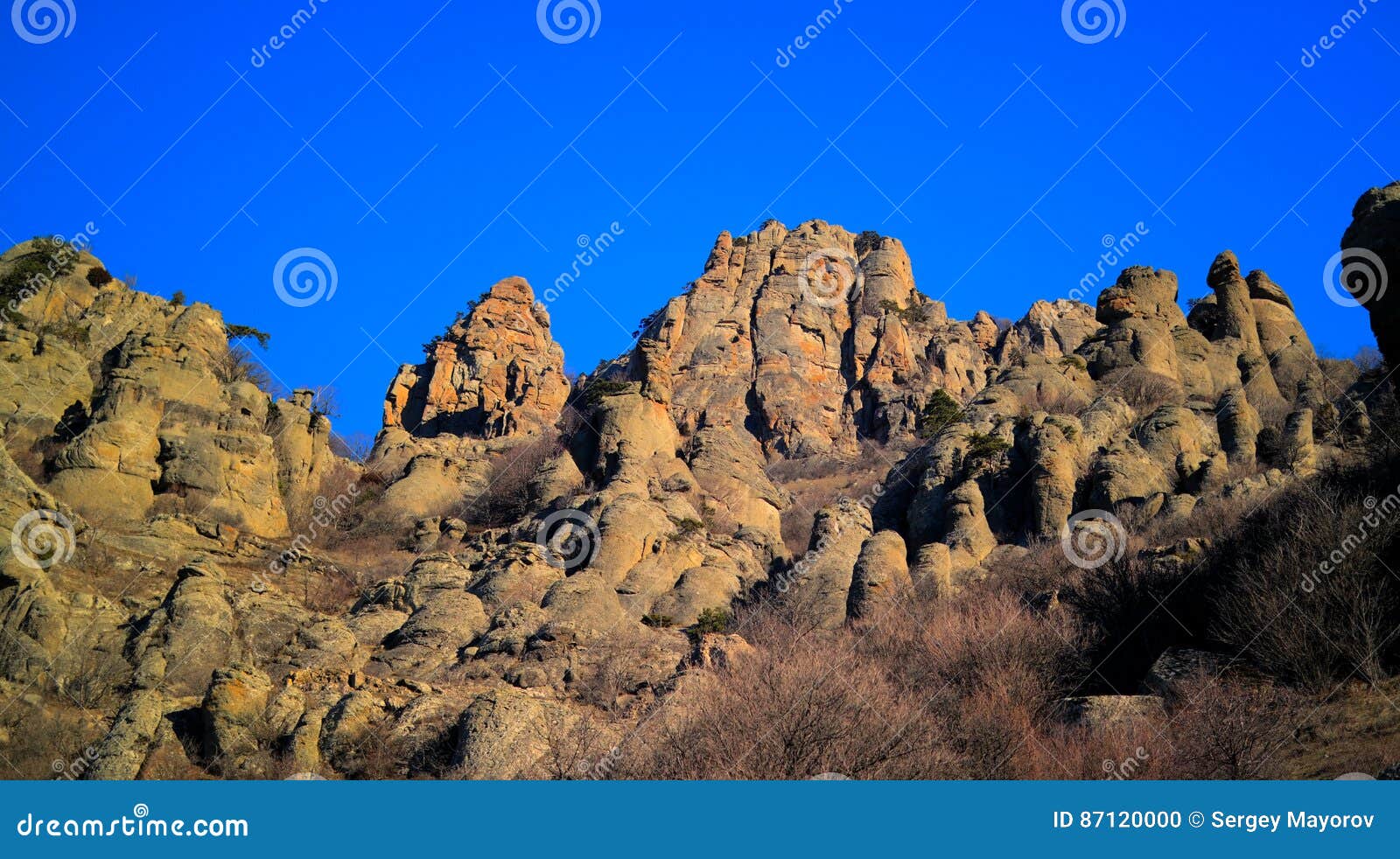 Ghost Valley Landscape and Demirji Mountain Crimea Stock Photo - Image ...