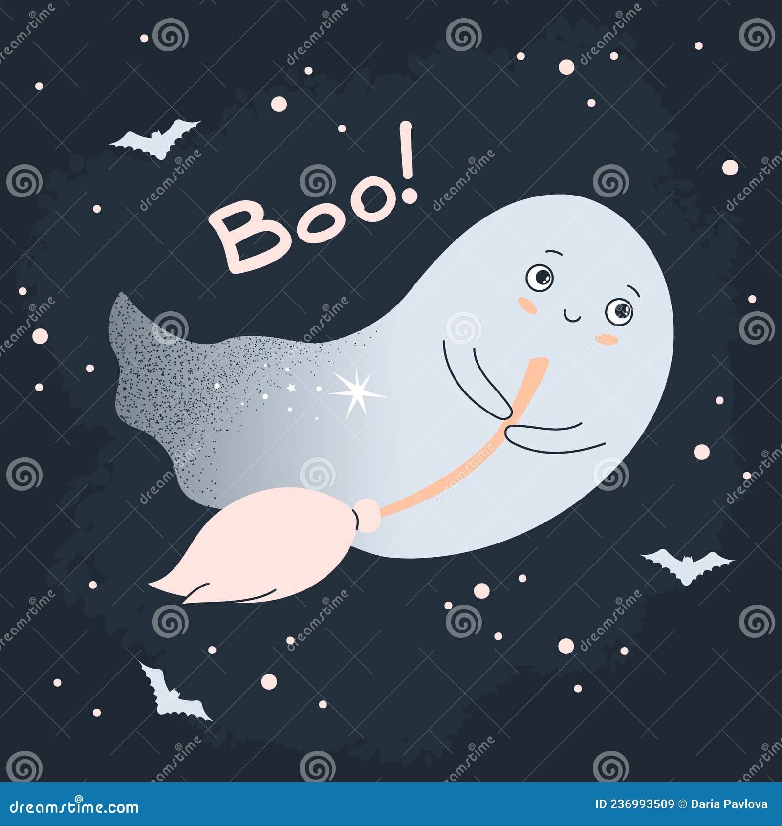 Ghost Vampire Vector Illustration Dark Background Stock Vector ...