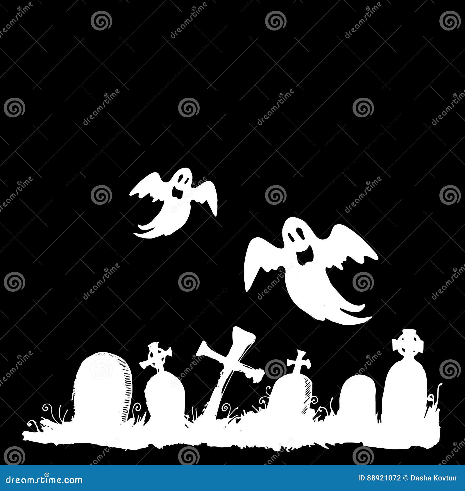 Ghost Vector Halloween Spooky Illustration Cartoon Fear Stock Vector ...