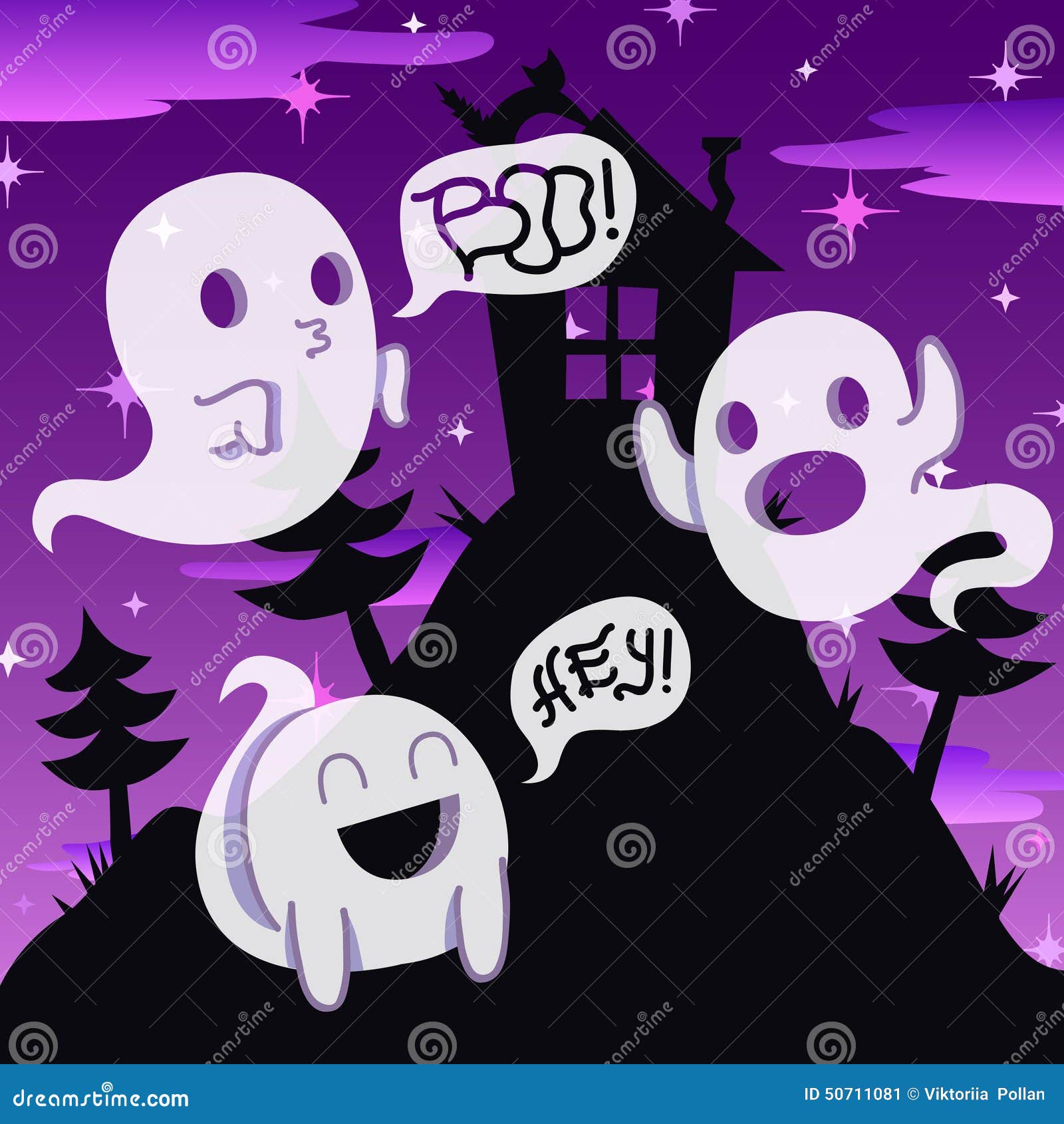 Ghost Trees Royalty-Free Cartoon | CartoonDealer.com #293680058