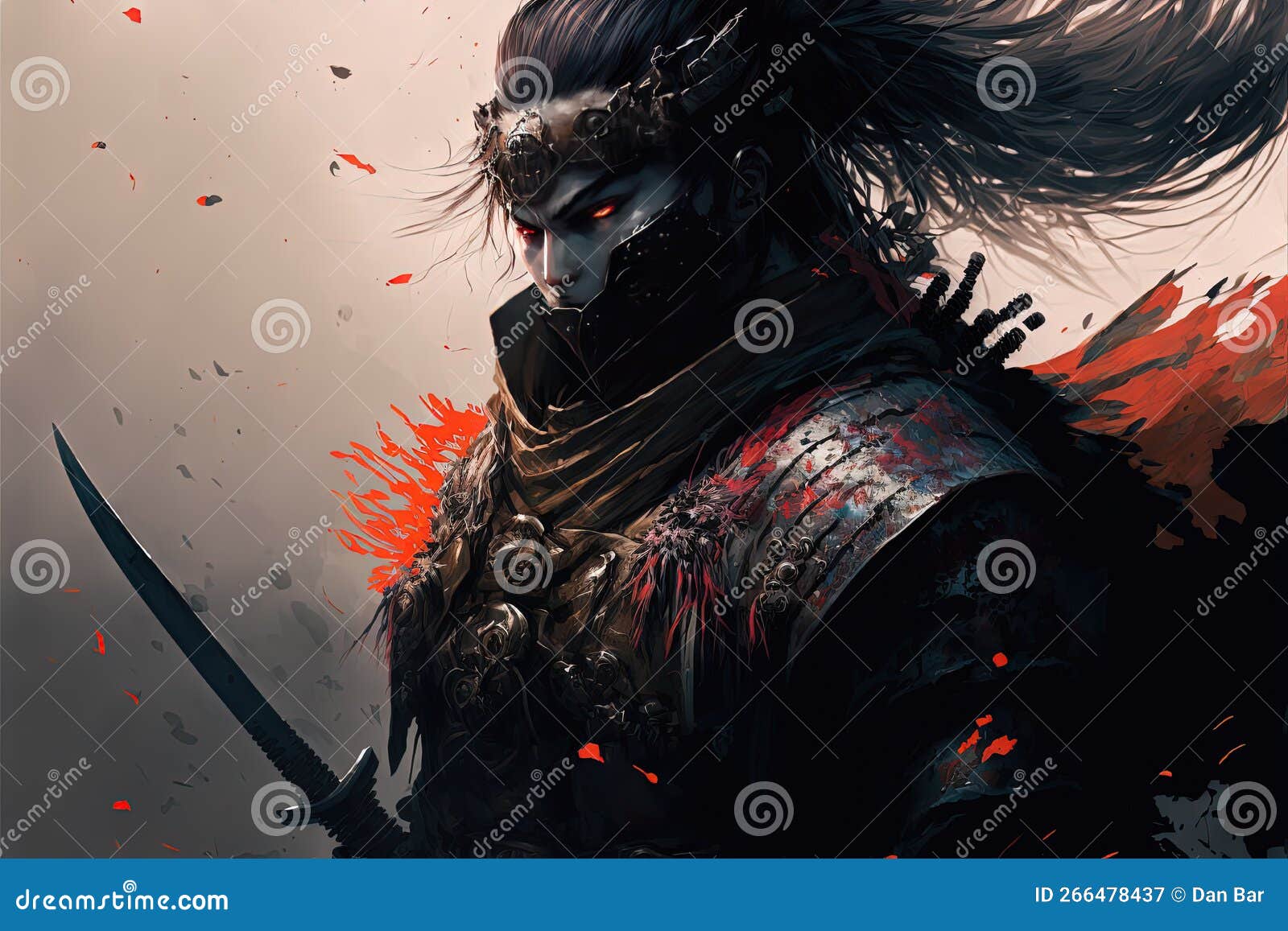 Ghost Warrior Samurai In Heavy Armour. Ronin Samurai Fantasy Character ...