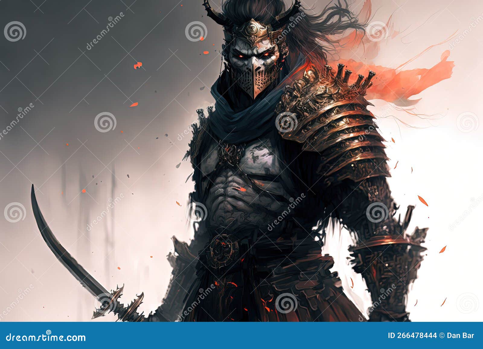 Ghost Warrior Samurai in Heavy Armour. Ronin Samurai Fantasy Character ...