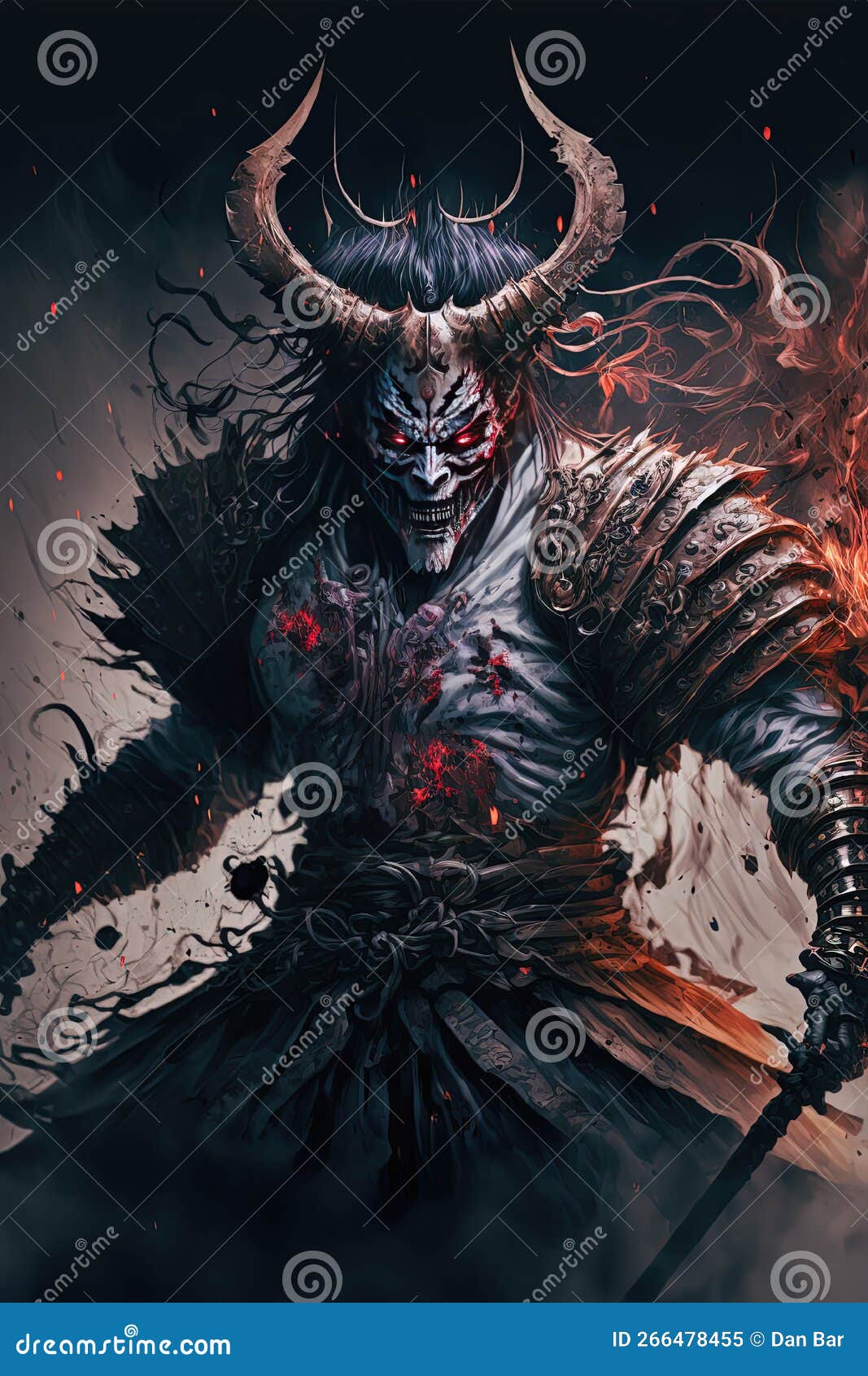 Ghost Warrior Samurai In Heavy Armour. Ronin Samurai Fantasy Character ...