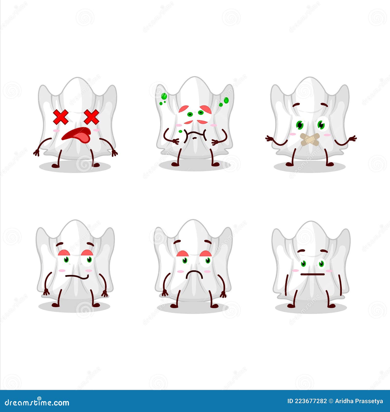 Ghost White Cartoon Character with Nope Expression Stock Illustration ...