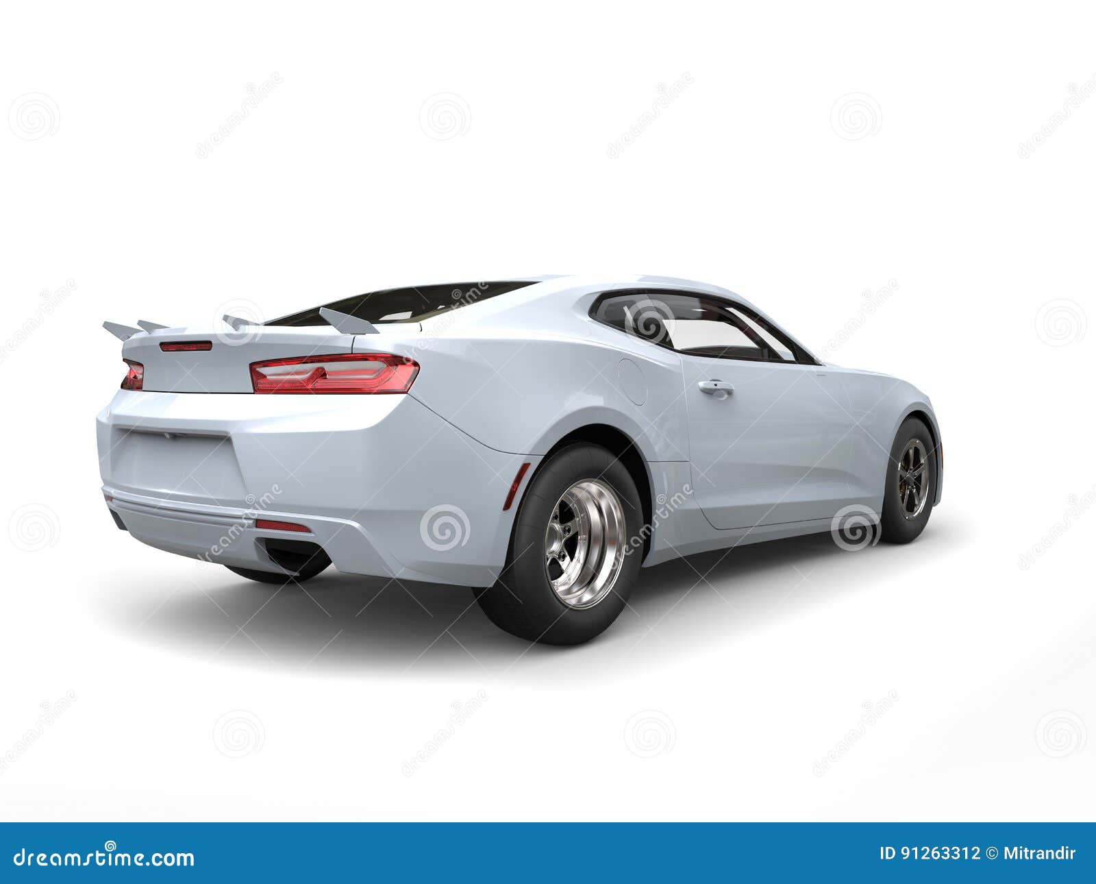 Ghost White Modern Muscle Car - Back View Stock Illustration ...