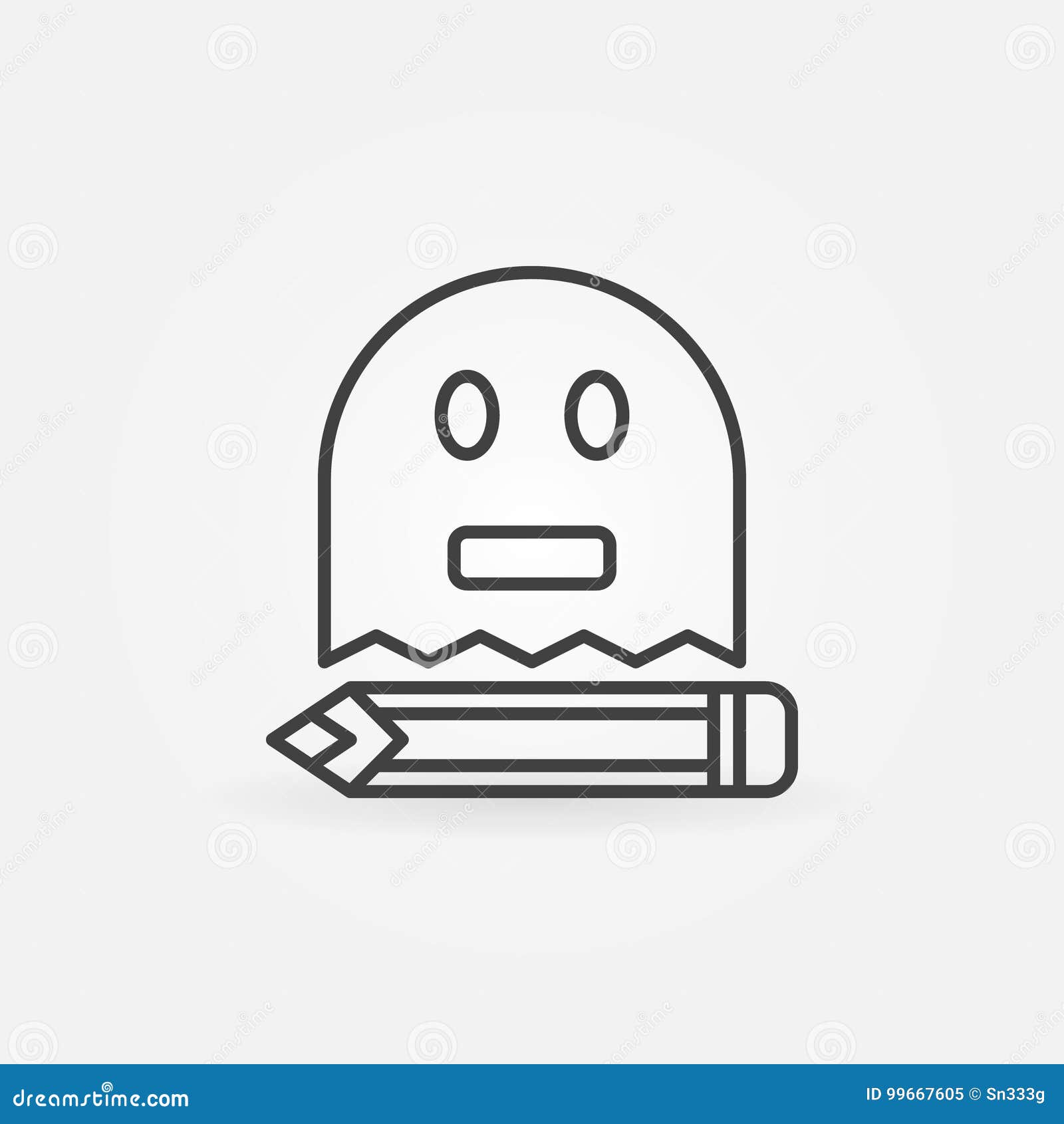 Ghost Writer Text And Illustration Isolated With Black Background Image ...