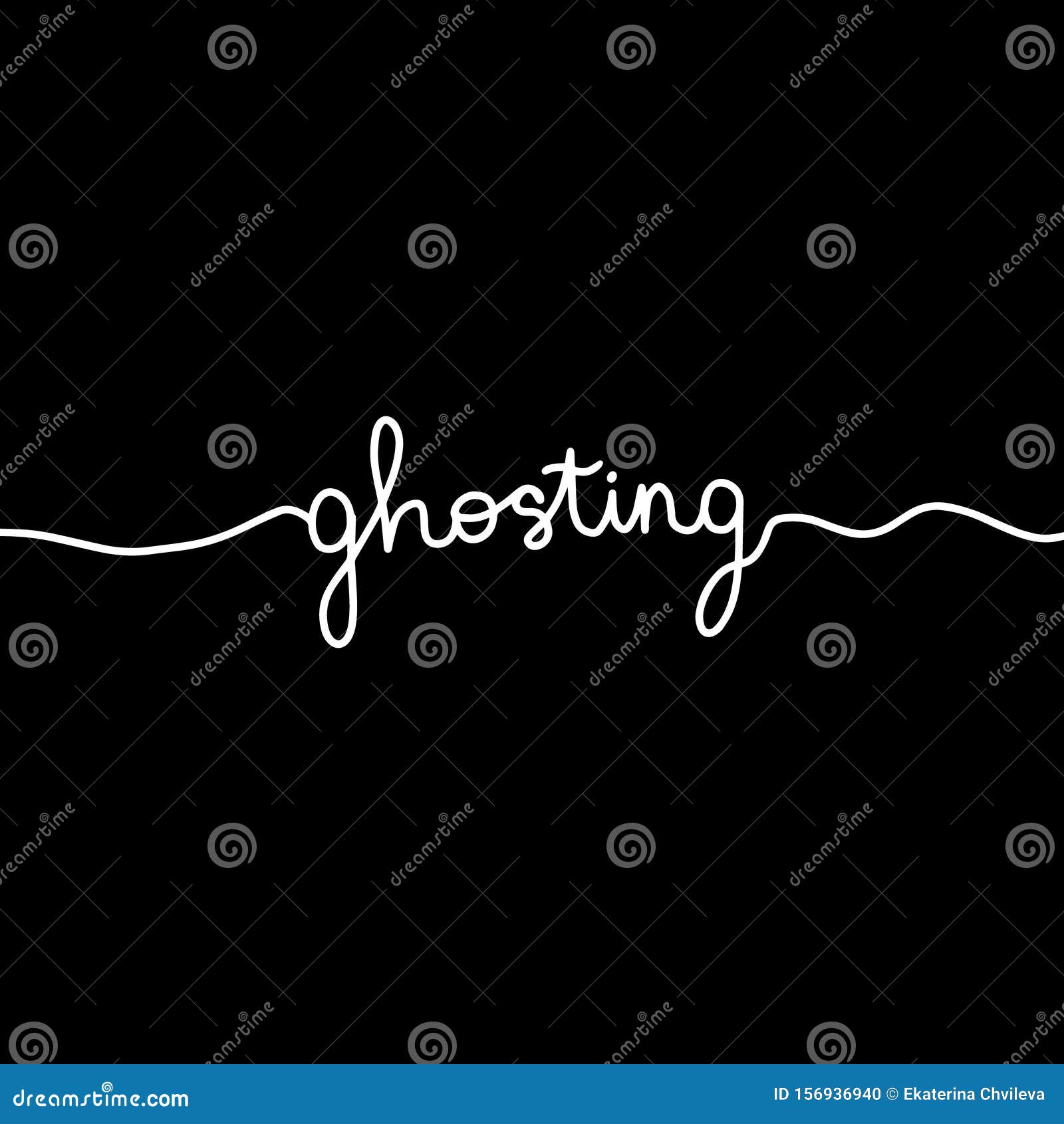 Ghosting Hand Drawn Vector Illustration Lettering Black On White ...