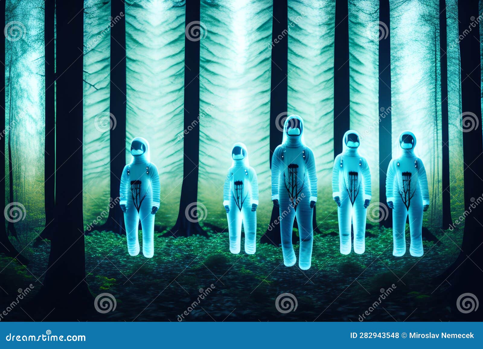 Ghostly Aliens, Generative AI Illustration Stock Illustration ...