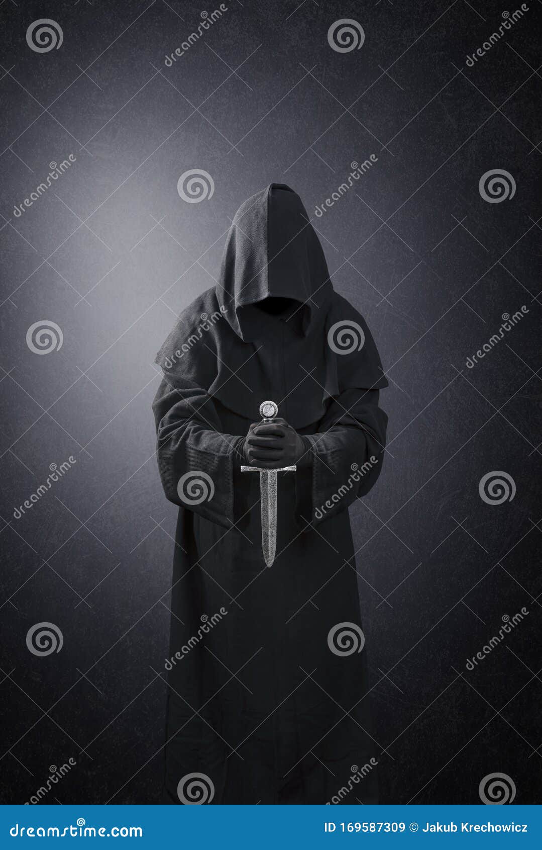Ghostly Figure with Medieval Dagger Stock Image - Image of ghost, death ...