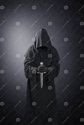 Ghostly Figure with Medieval Dagger Stock Image - Image of ghost, death ...
