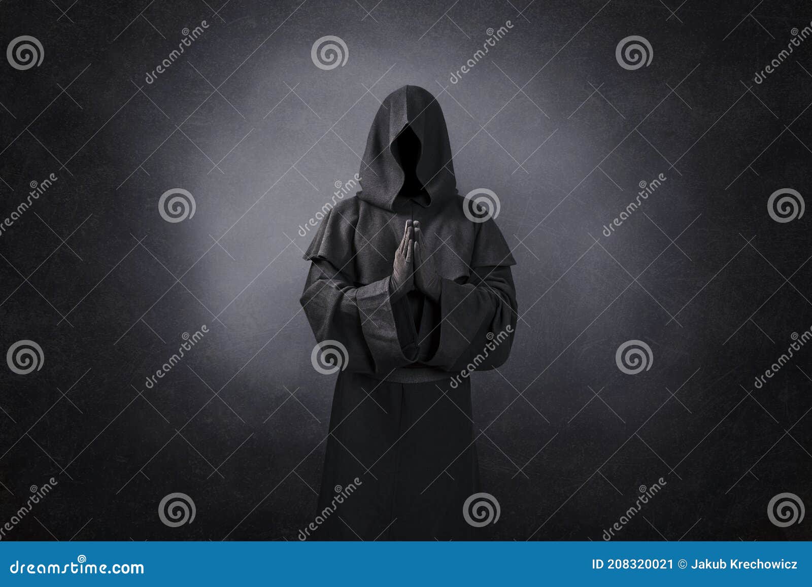 Ghostly figure praying stock image. Image of horror - 208320021
