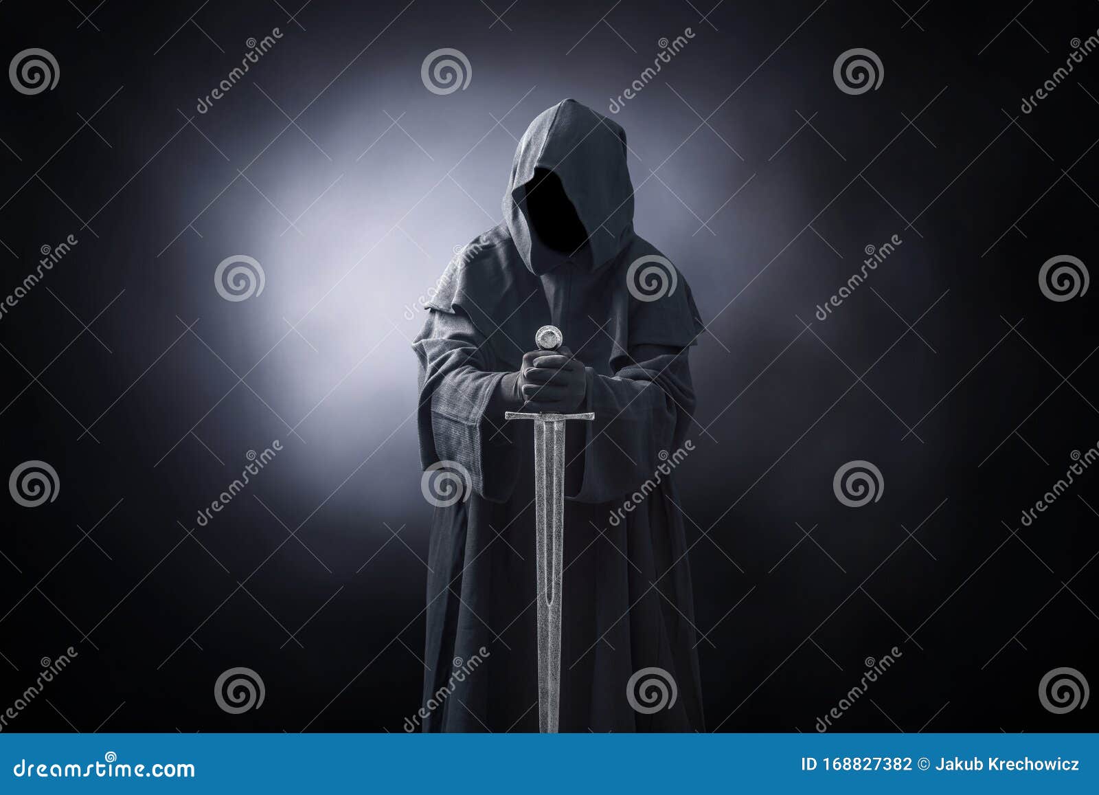 Ghostly Figure with Sword in the Dark Stock Photo - Image of fear, hood ... Ghostly Figure with Sword in the Dark Stock Photo - Image of fear, hood ...