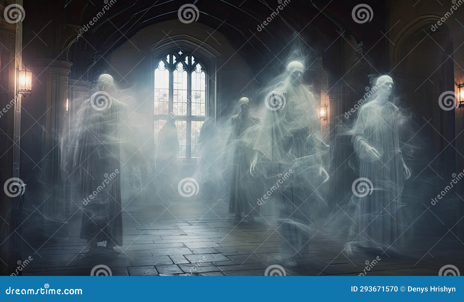 Ghostly Figures Standing in Front of a Window, Creating an Eerie and ...